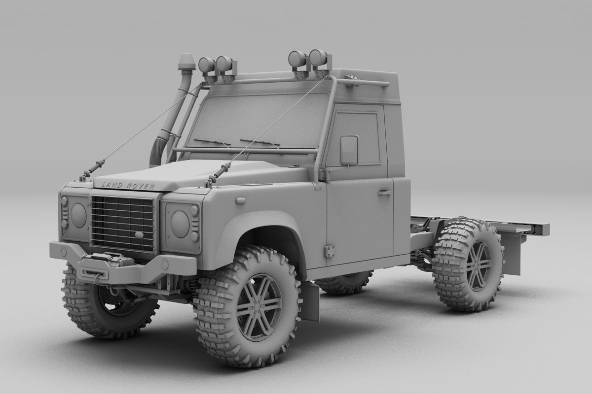 Landrover Defender 130 Chassis Cab 2011 3D model | CGTrader