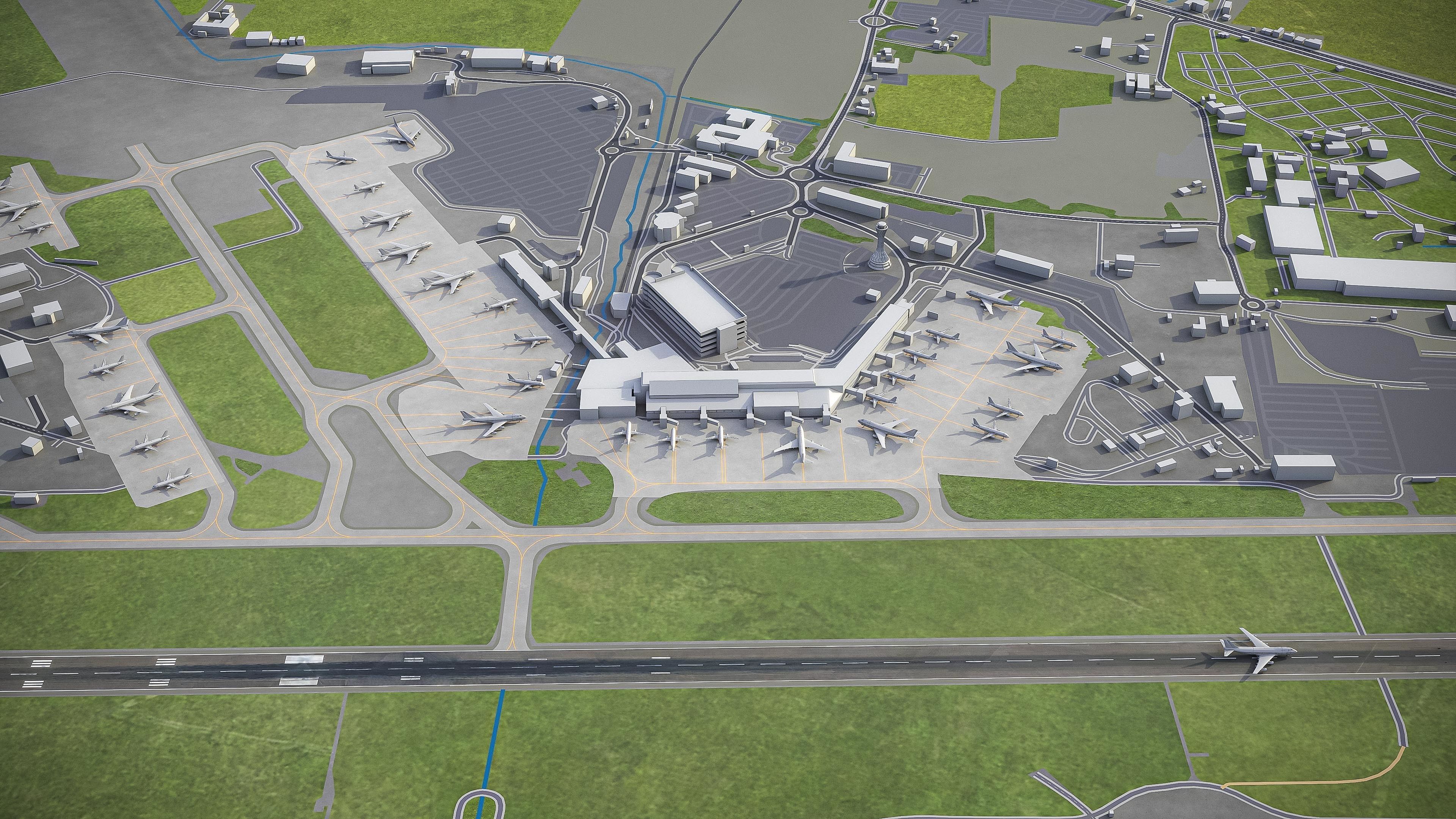 3D model Edinburgh Airport - EDI VR / AR / low-poly | CGTrader