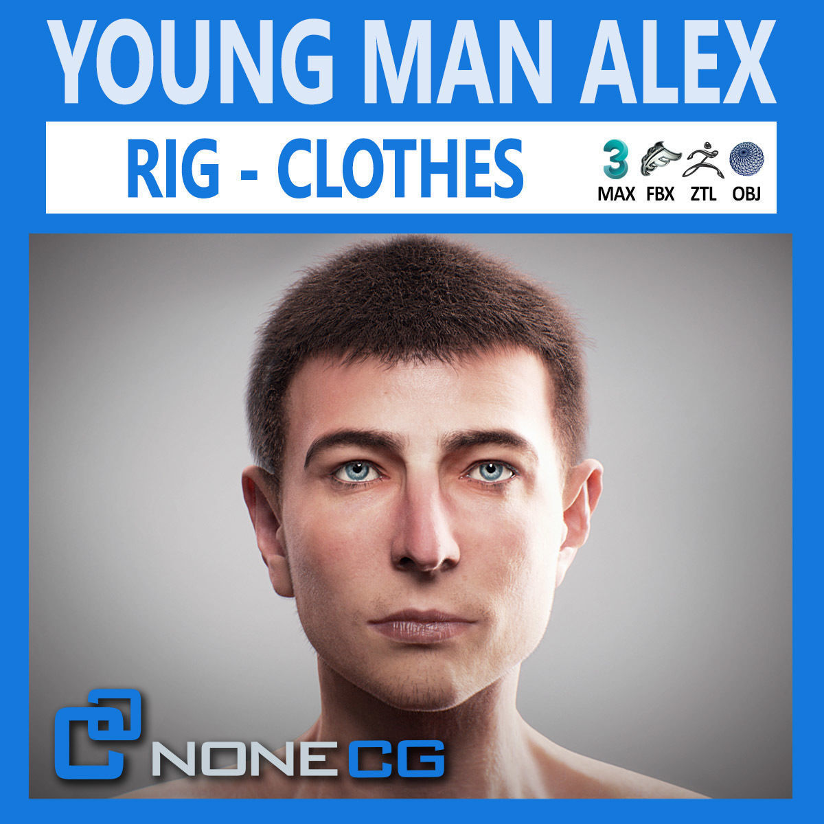 Young Man Alex 3D model rigged | CGTrader