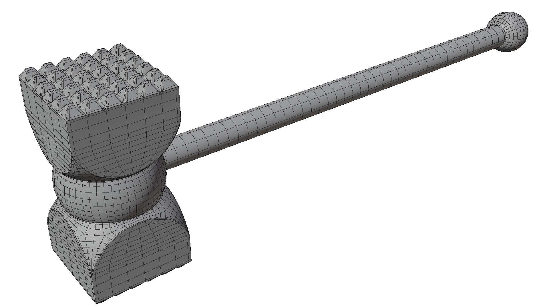 Meat Mallet Wood 3D Model 3D model | CGTrader