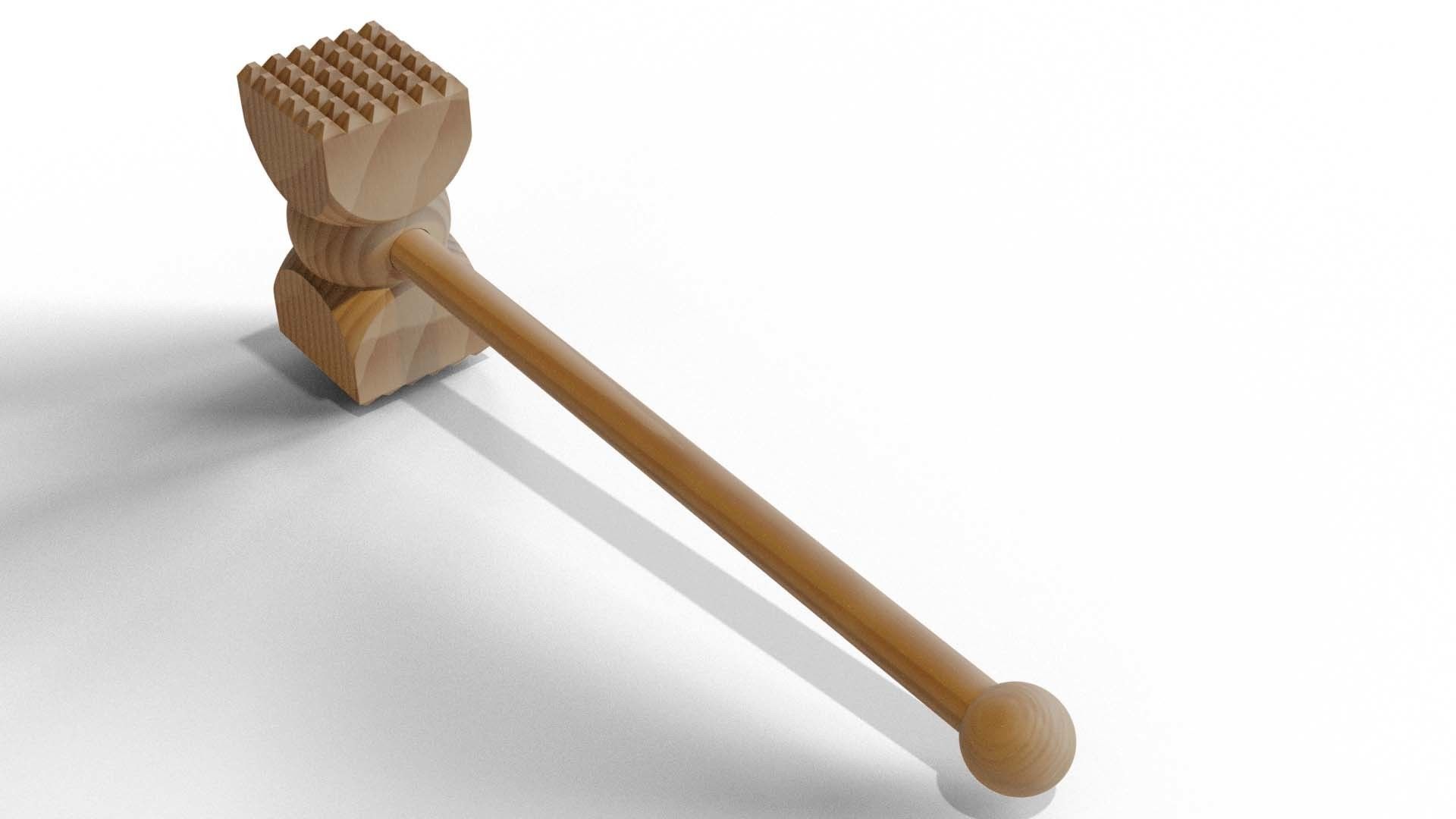 Meat Mallet Wood 3D Model 3D model | CGTrader