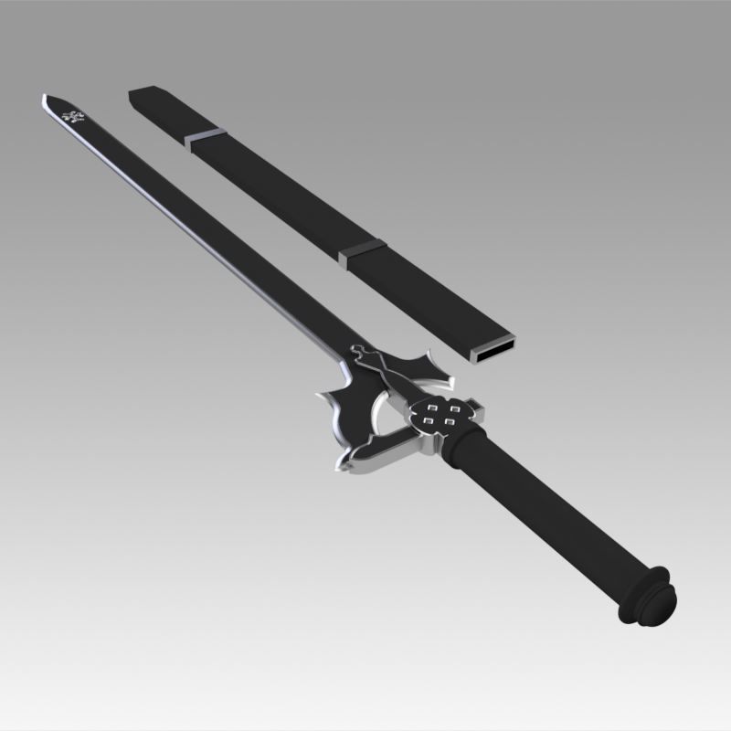 SAO Kirito Elucidator Replica Sword 3D model | CGTrader