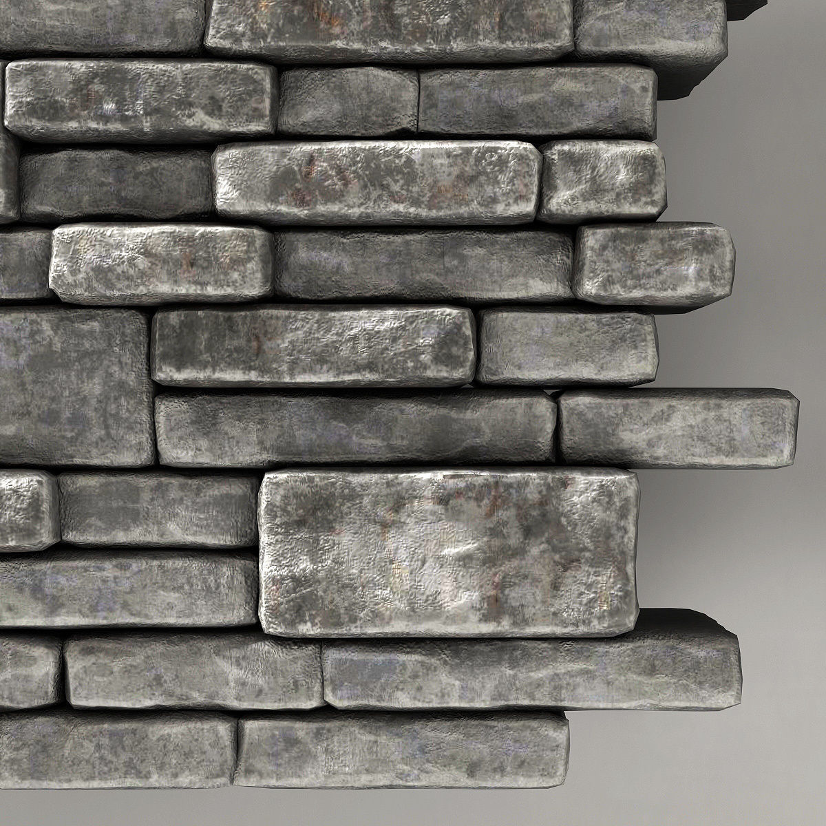 Brick stone wall block many n2 3D model | CGTrader
