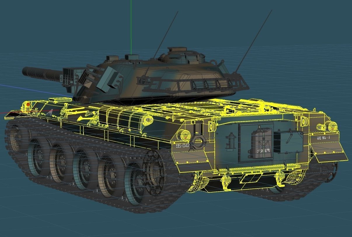 JGSDF Type74G Tank 3D model | CGTrader