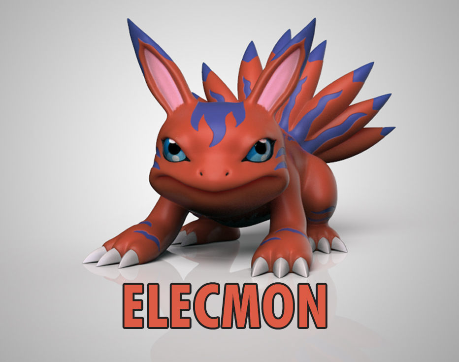 Digimon - Elecmon 3D Printing Model 3D model 3D printable | CGTrader