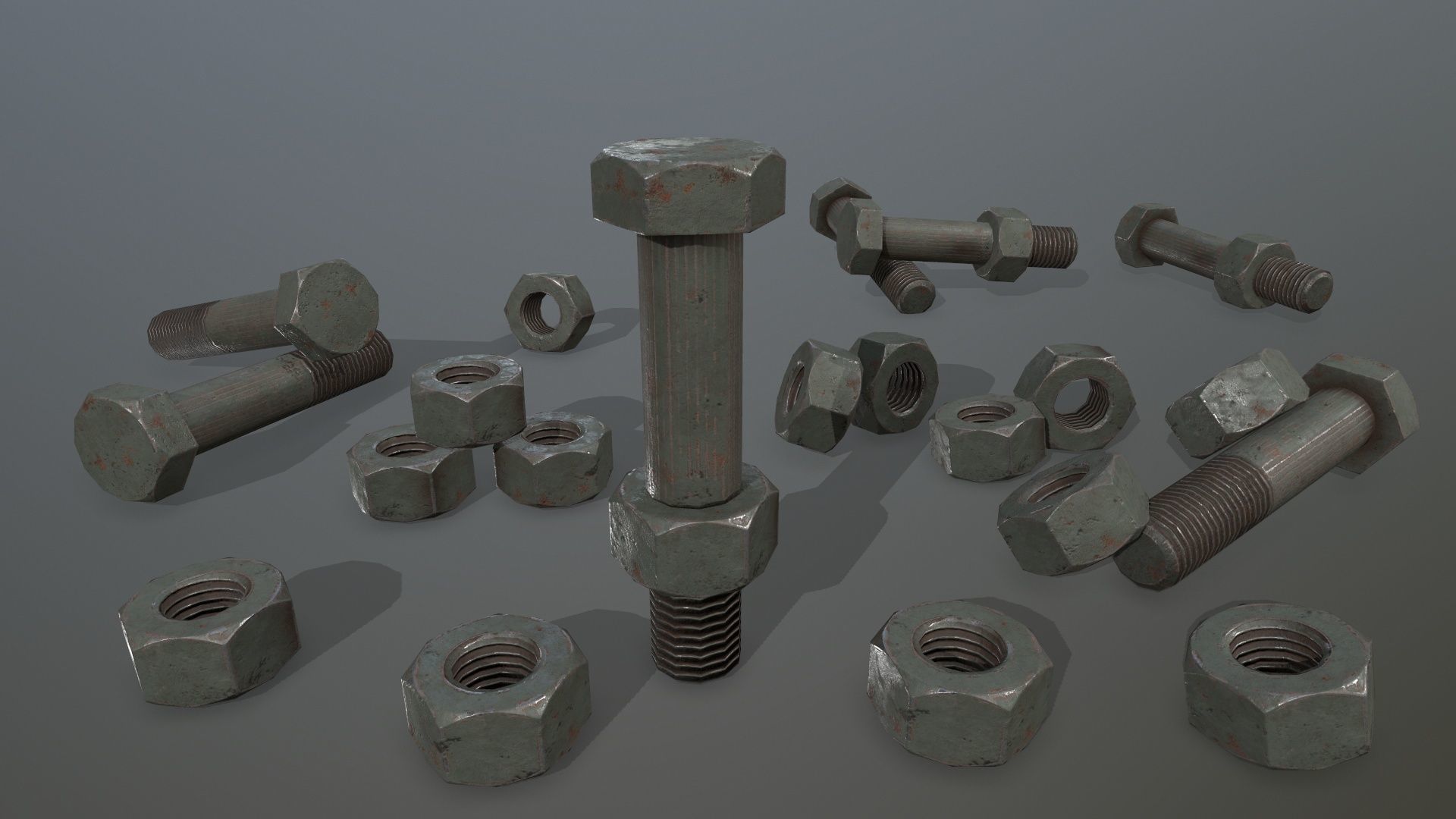 3D model Bolts bolt and nut VR / AR / low-poly | CGTrader