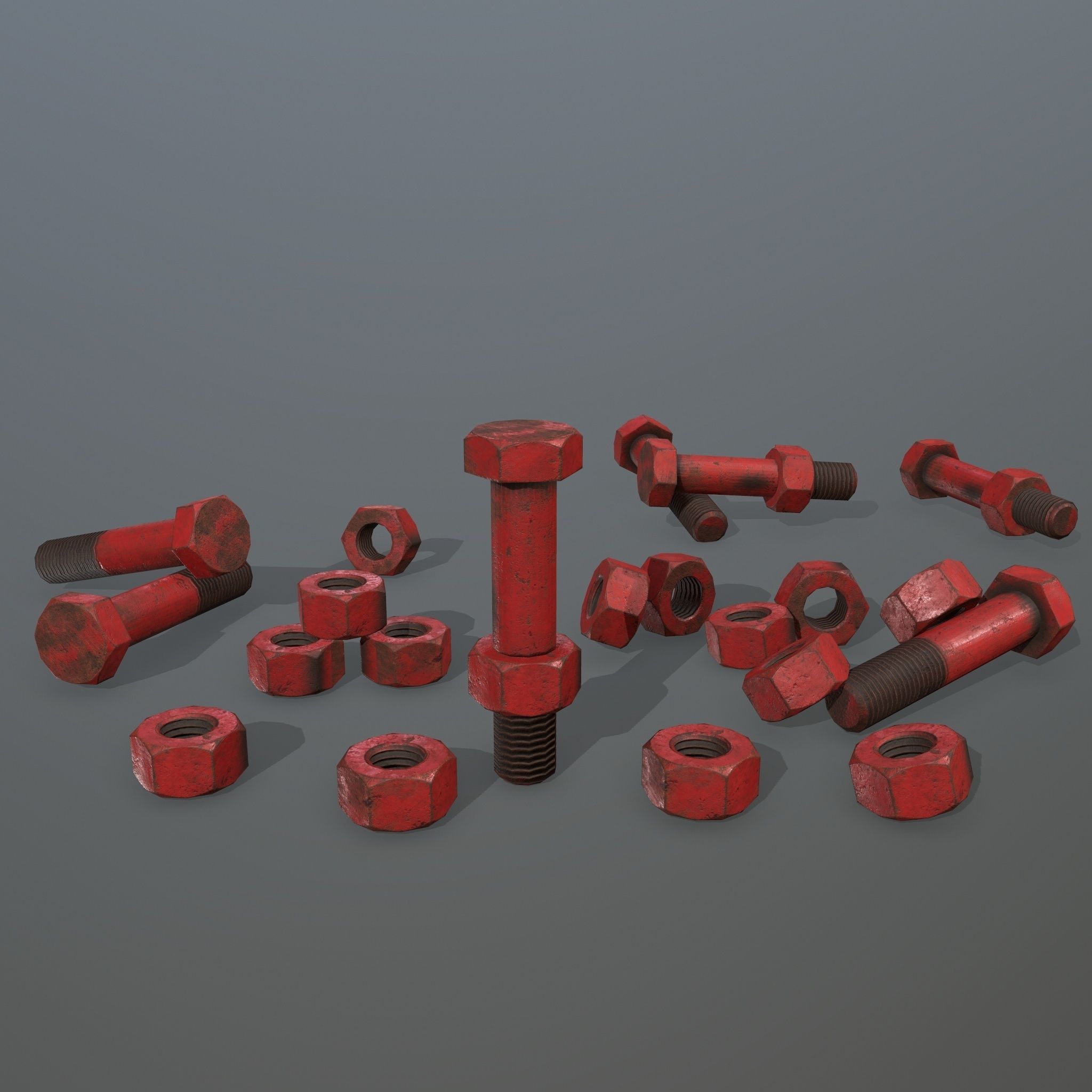 3D model Bolts bolt and nut VR / AR / low-poly | CGTrader