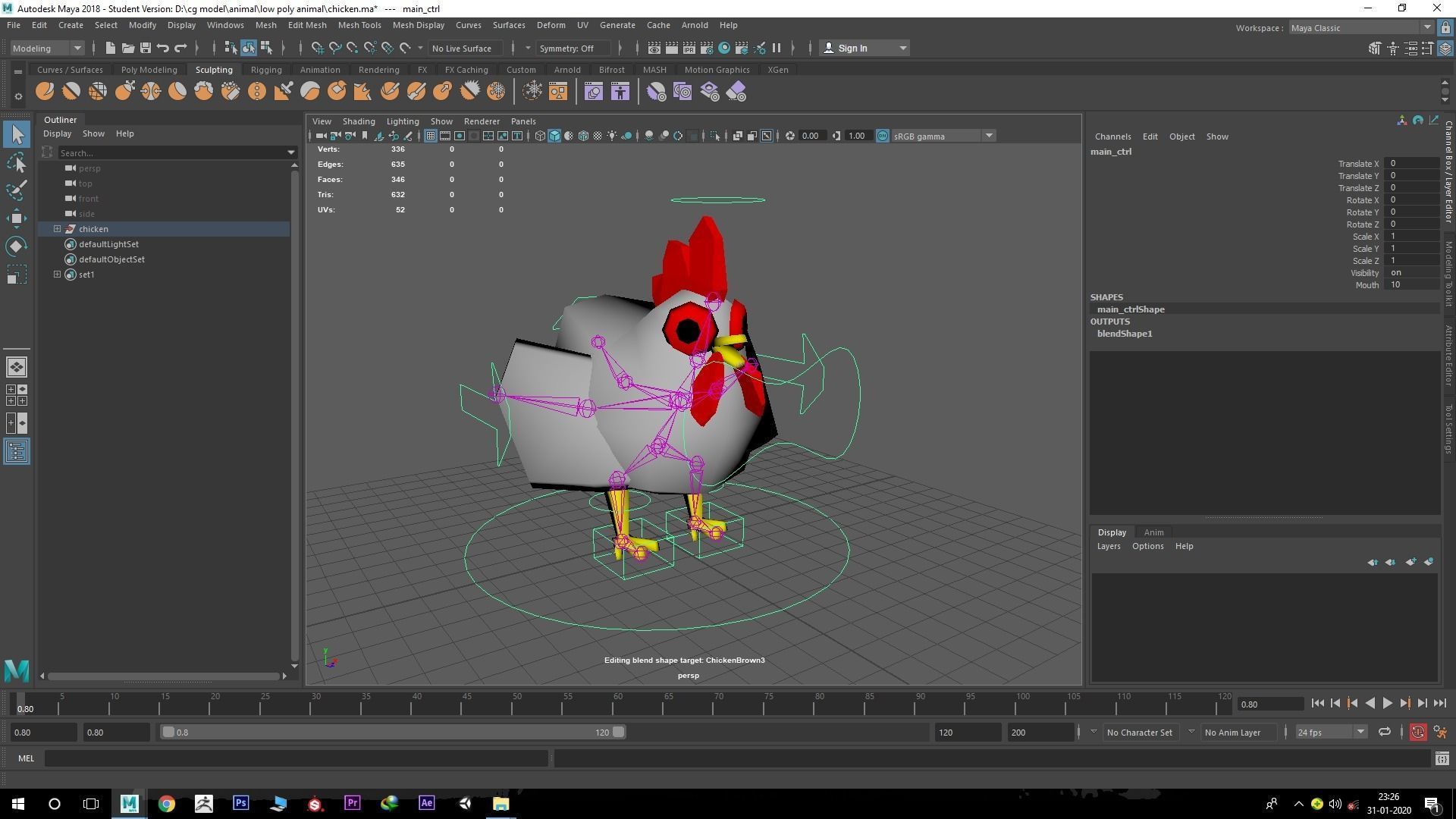3D model Lowpoly chicken rooster VR / AR / low-poly rigged | CGTrader