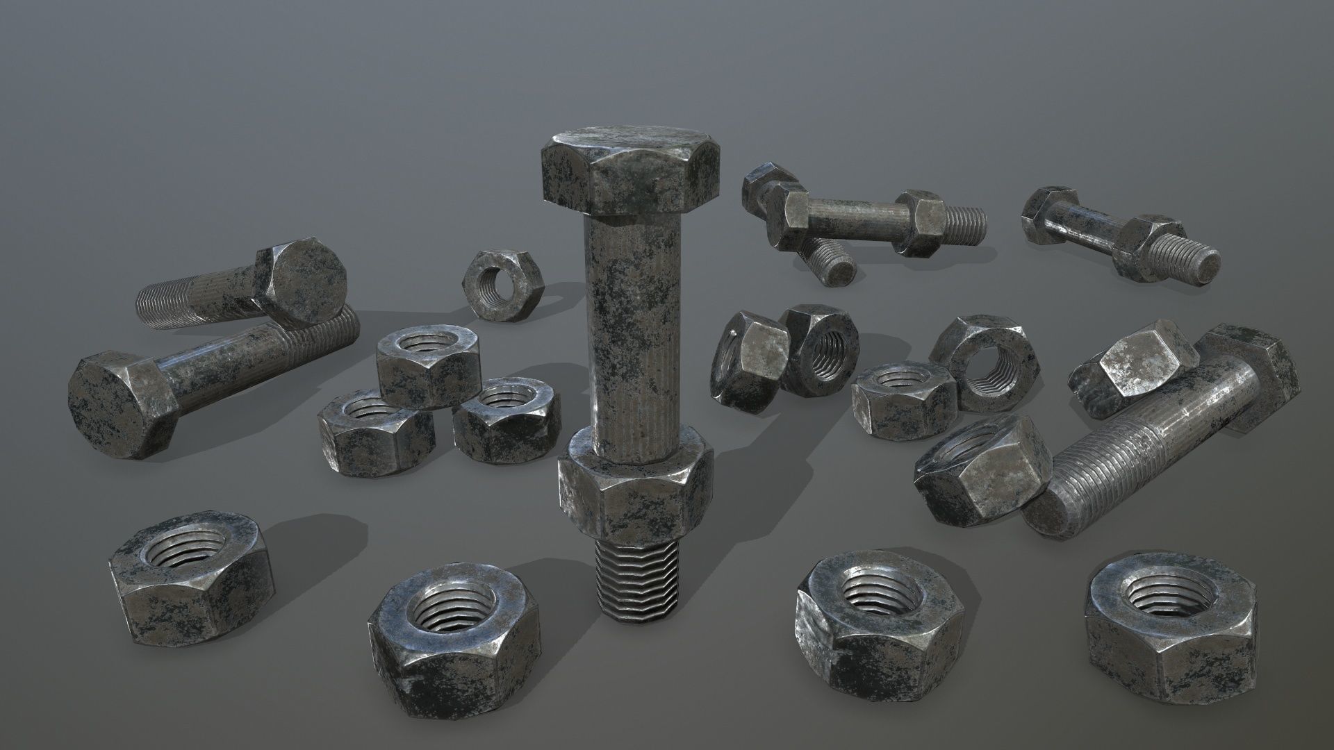 3D model Bolts bolt and nut VR / AR / low-poly | CGTrader