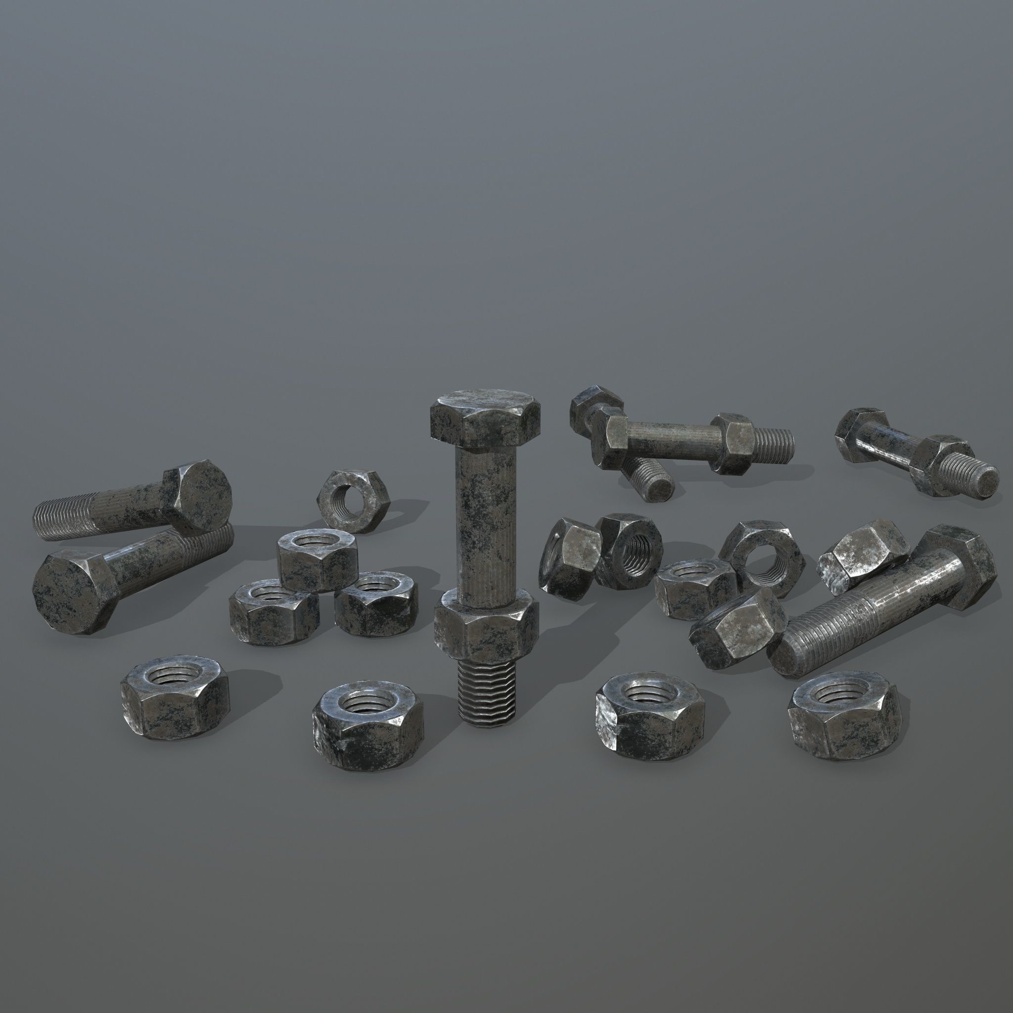 3D model Bolts bolt and nut VR / AR / low-poly | CGTrader