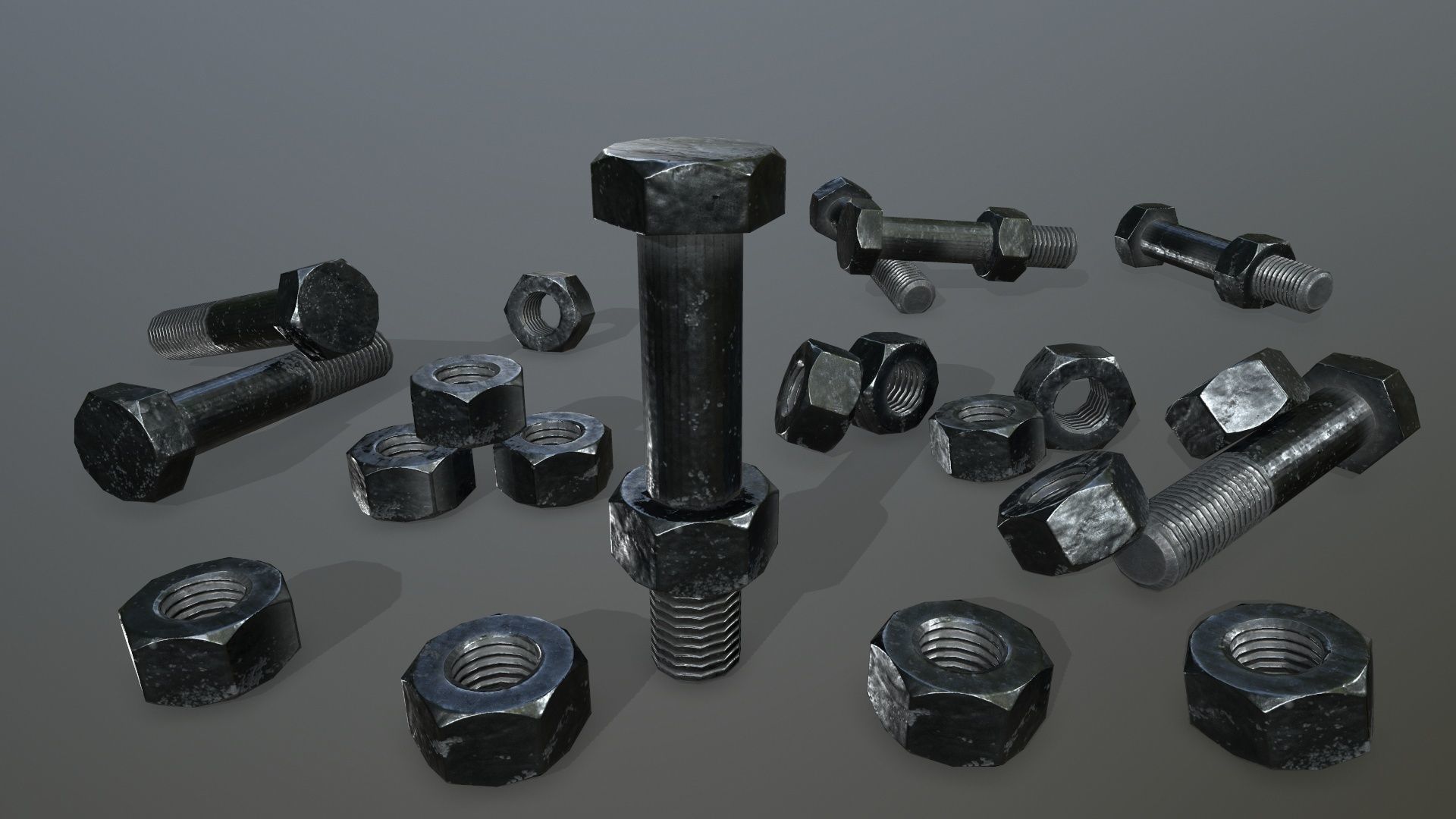 3D model Bolts bolt and nut VR / AR / low-poly | CGTrader