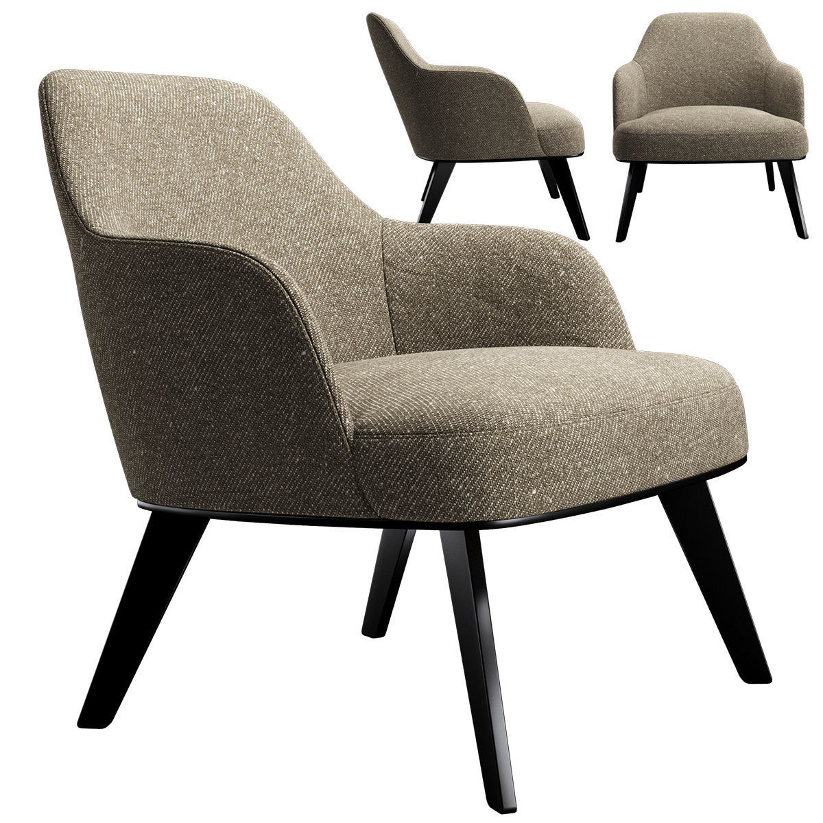 Poliform JANE Fabric armchair 3D model | CGTrader
