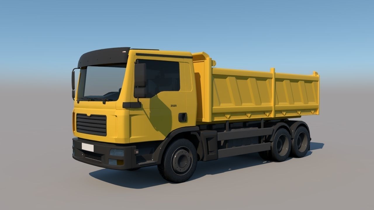 Rigged Lorry Model 3D model rigged | CGTrader