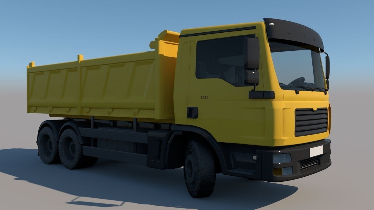 Rigged Lorry Model 3D model rigged | CGTrader