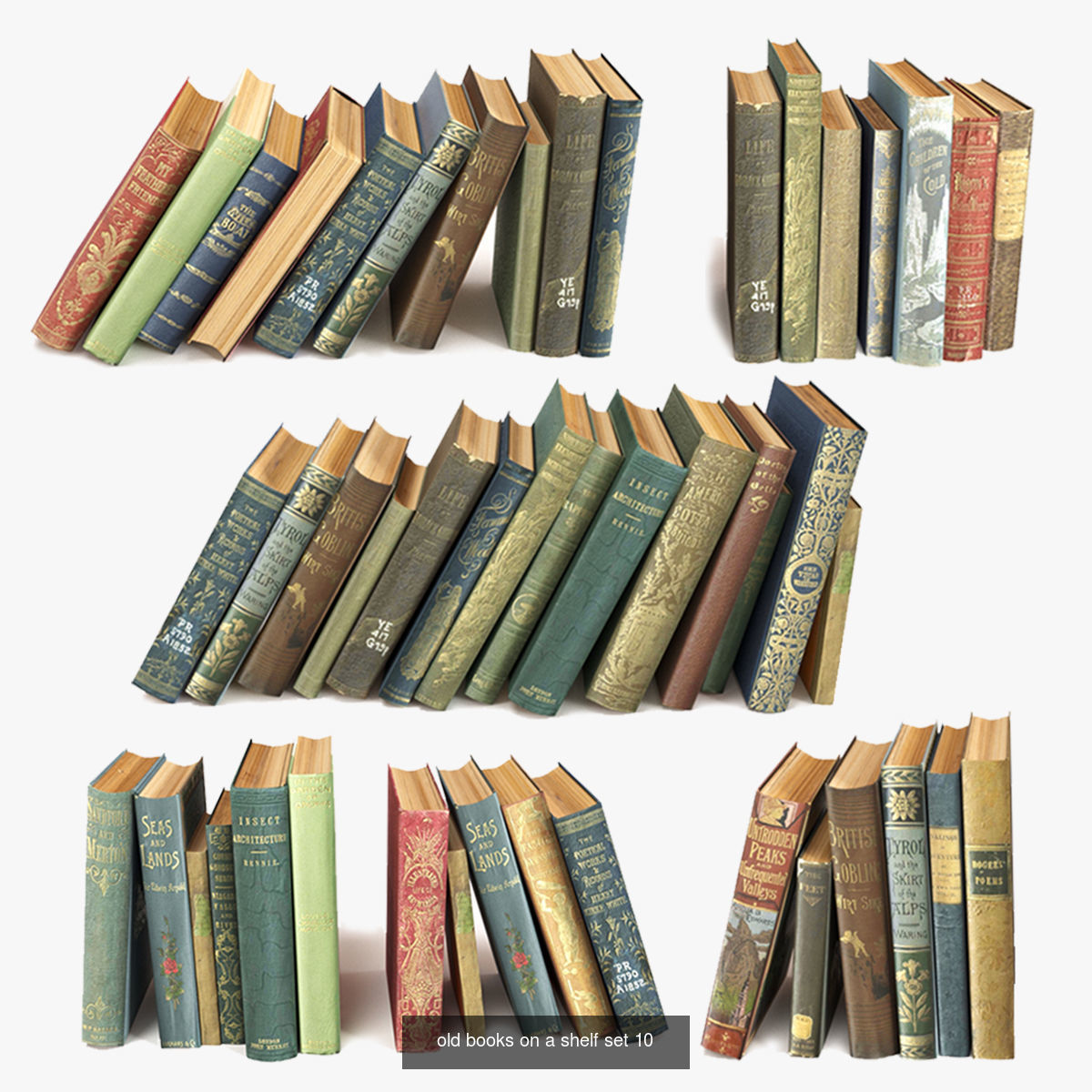 large collection of old books | CGTrader