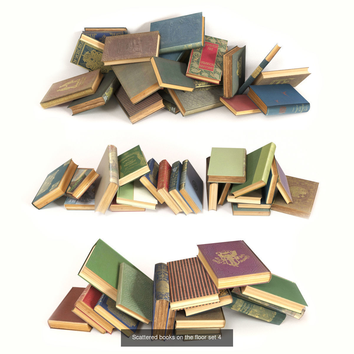large collection of old books | CGTrader
