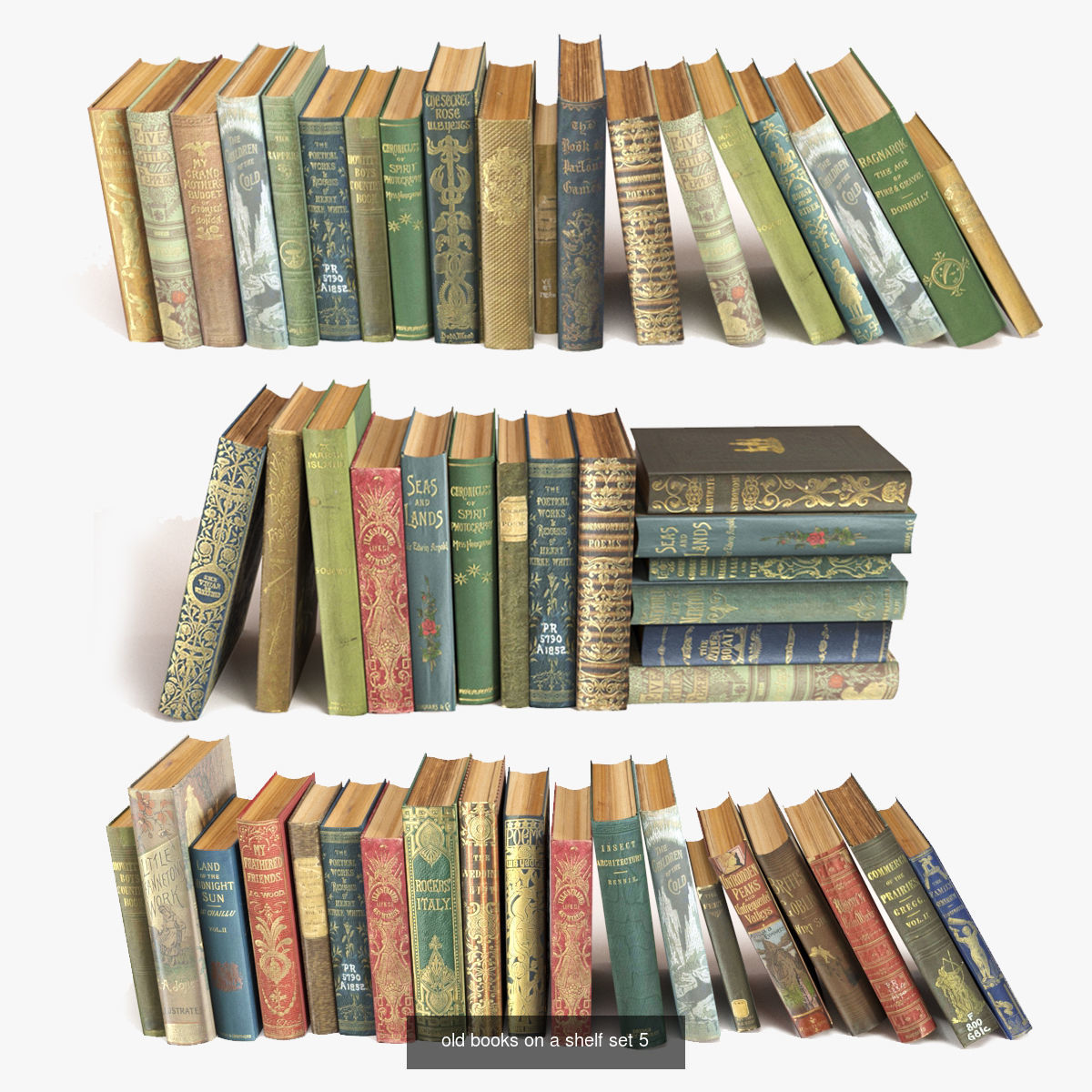 large collection of old books | CGTrader