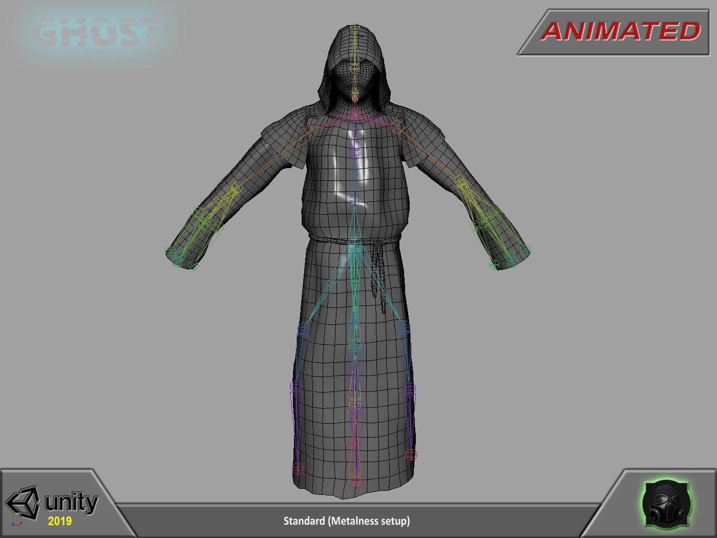 3D model Fantasy character 04--Ghost VR / AR / low-poly rigged animated ...