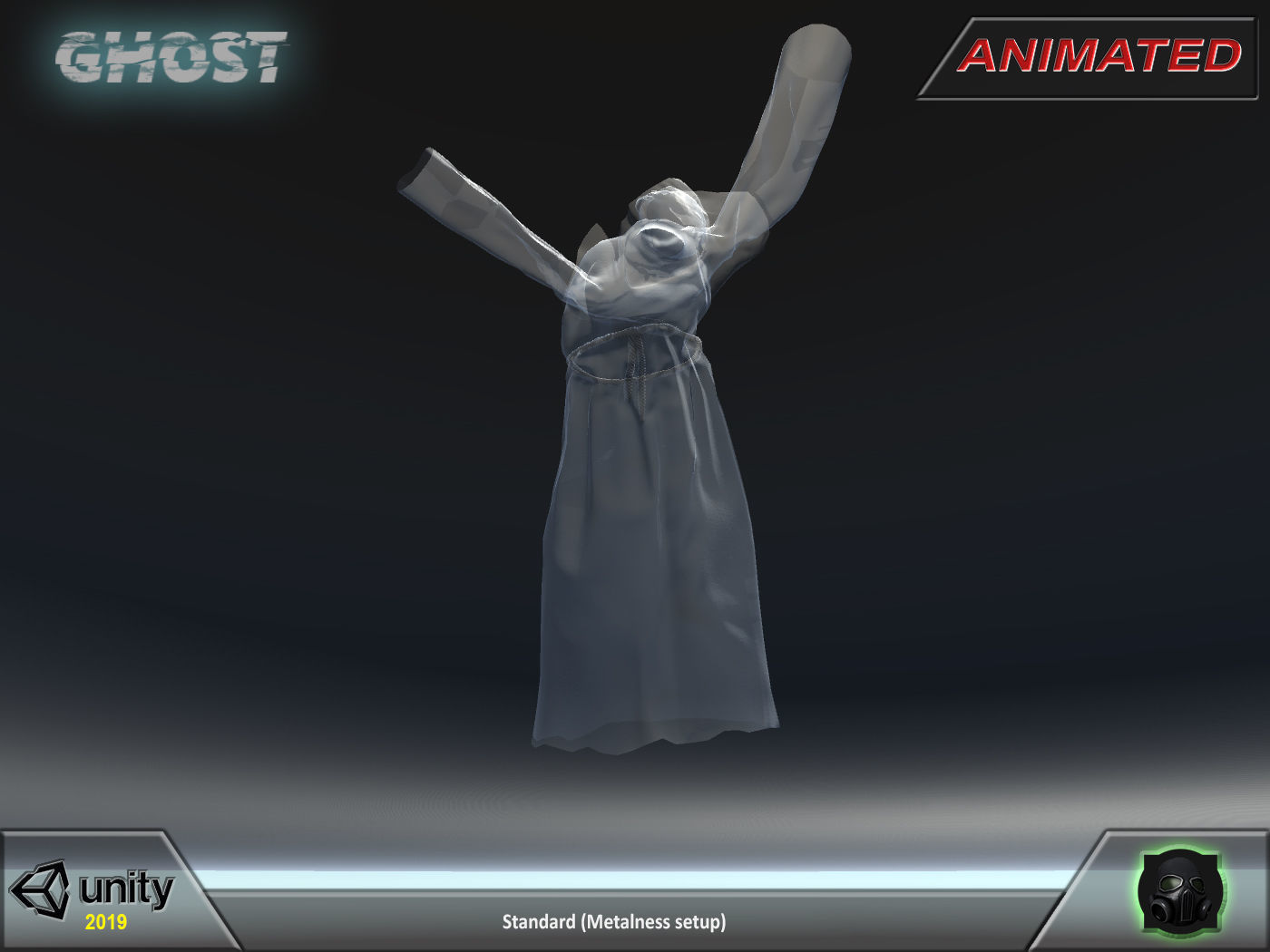3D model Fantasy character 04--Ghost VR / AR / low-poly rigged animated ...