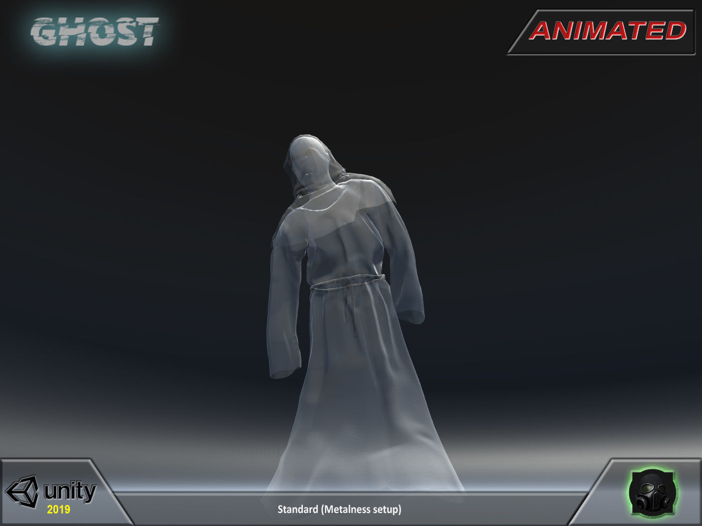 3D model Fantasy character 04--Ghost VR / AR / low-poly rigged animated ...