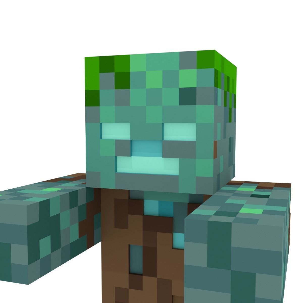 Minecraft Drowned 3D model 3D printable | CGTrader