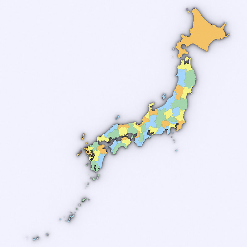 Map of Japan 3D model | CGTrader