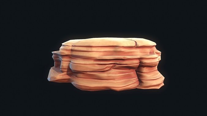 3D model Stylized Desert Rock 5 Low-poly 3D model VR / AR / low-poly ...