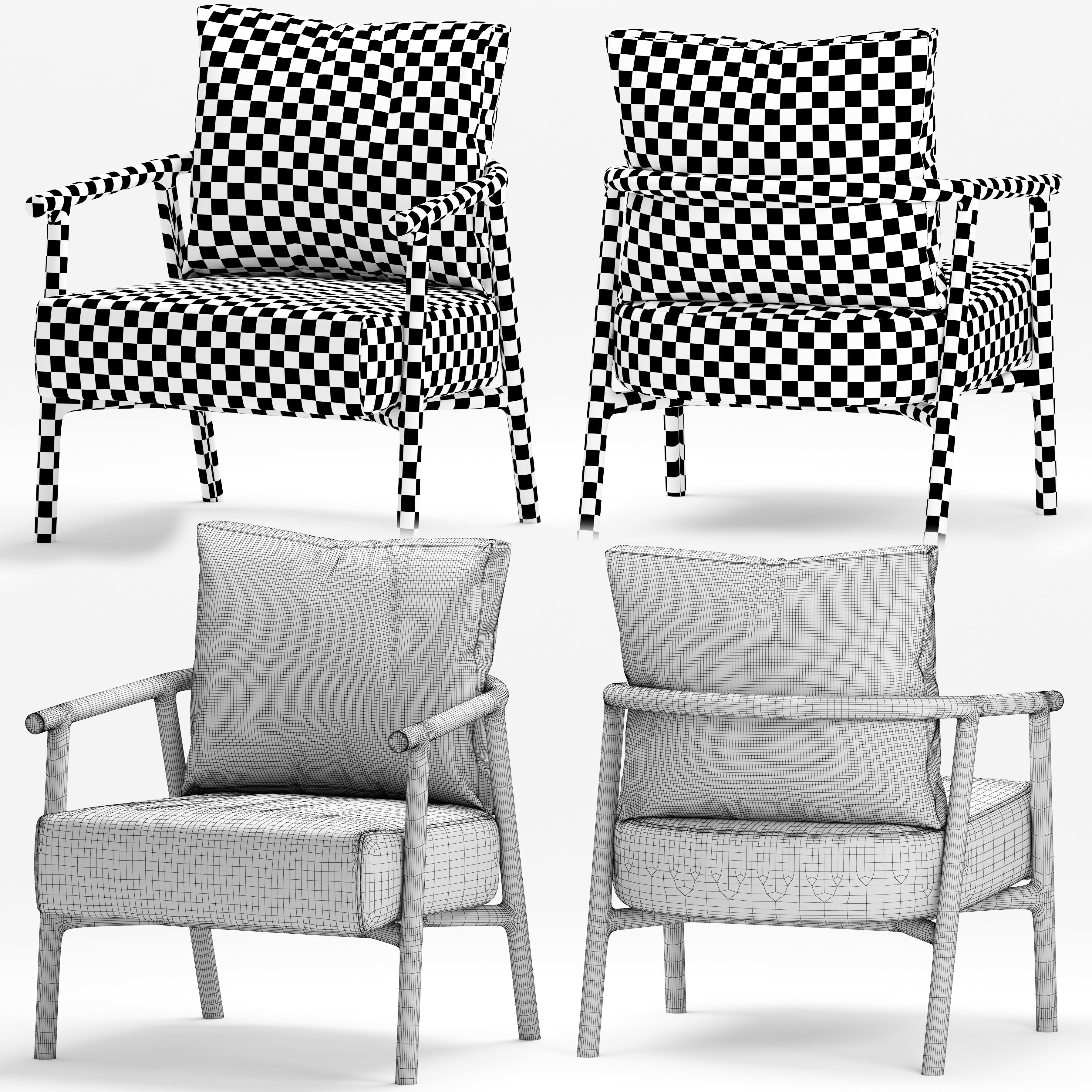 Flexform Icaro armchair 3D model | CGTrader