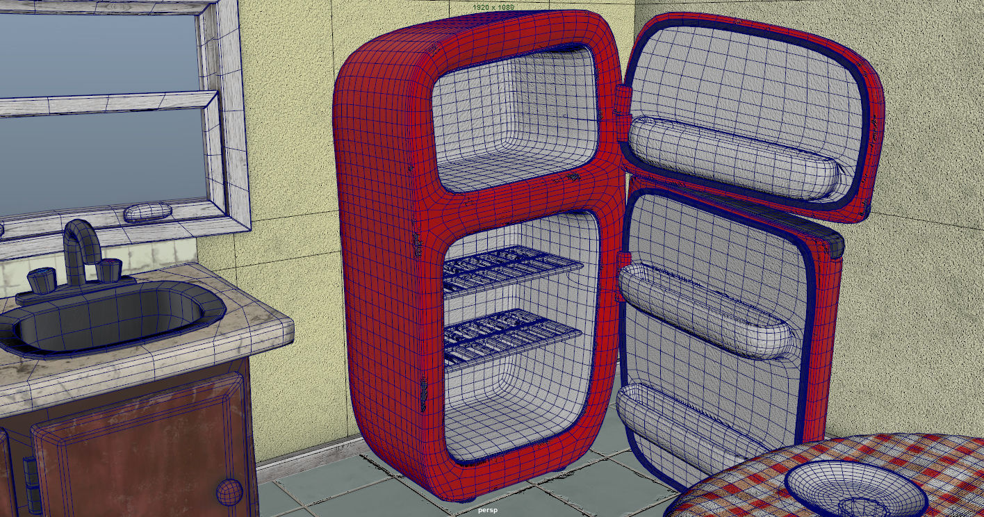 3D model Cartoon Kitchen Layout VR / AR / low-poly | CGTrader