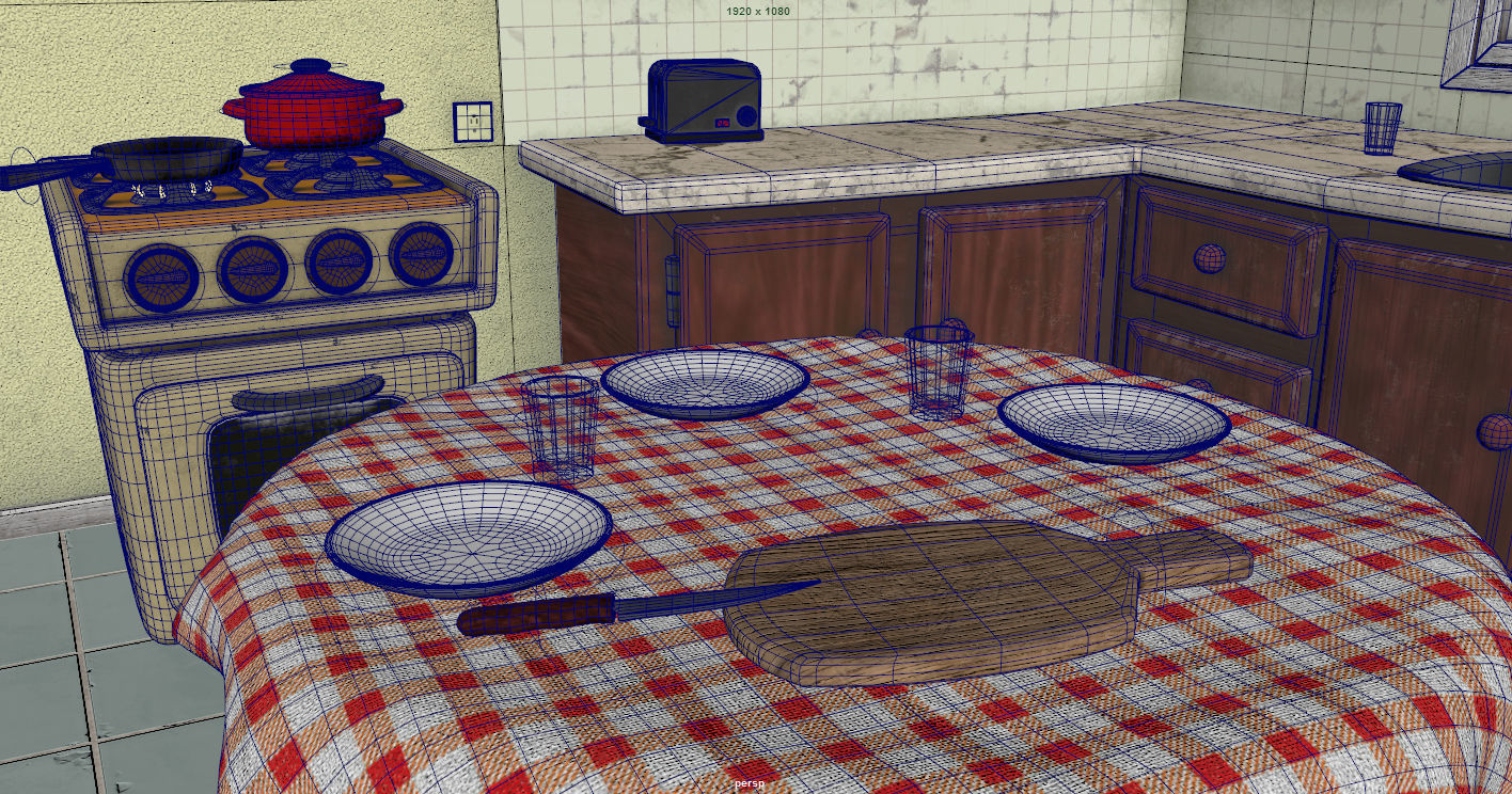 3D model Cartoon Kitchen Layout VR / AR / low-poly | CGTrader