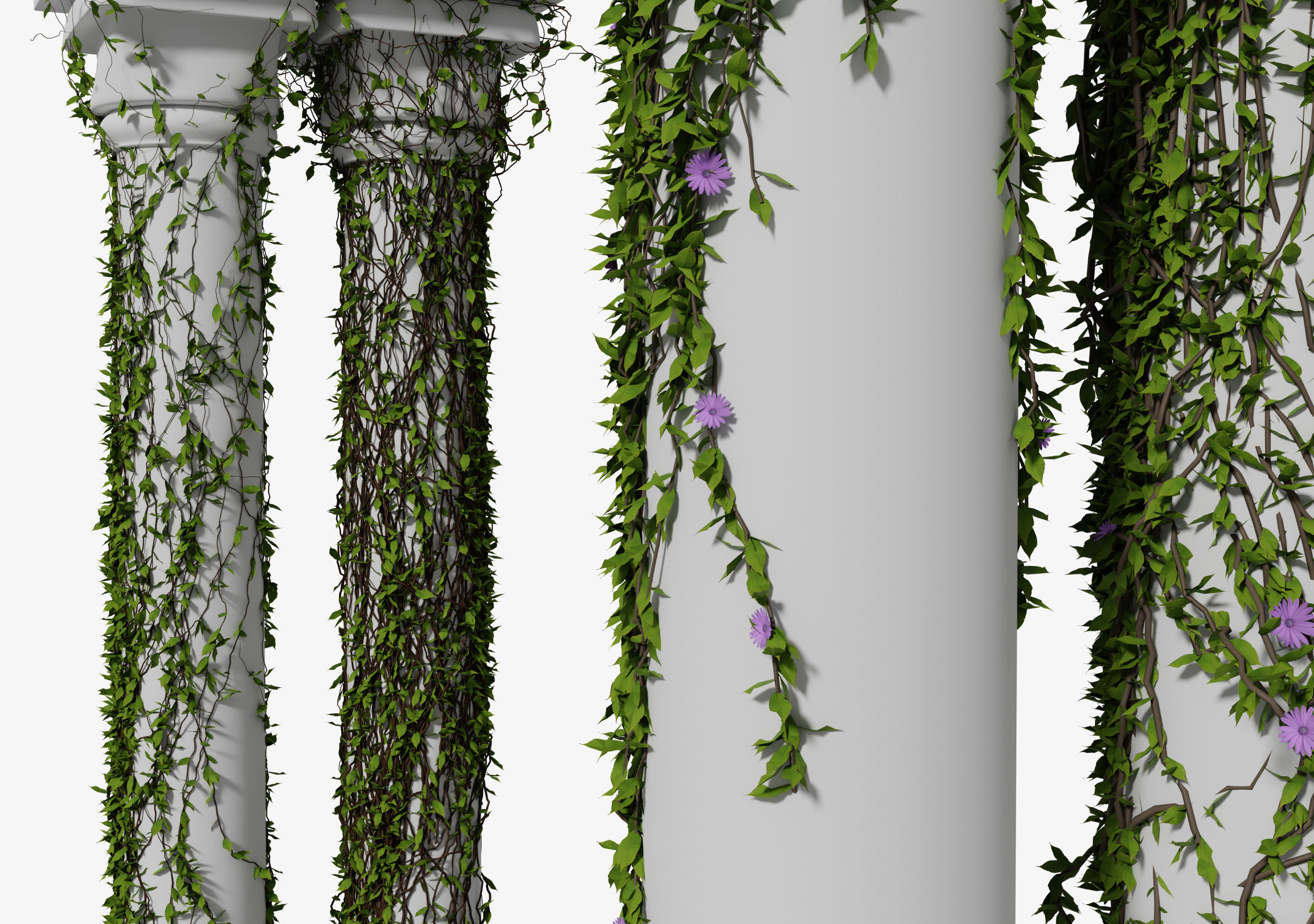 Columns with ivy 3D model | CGTrader