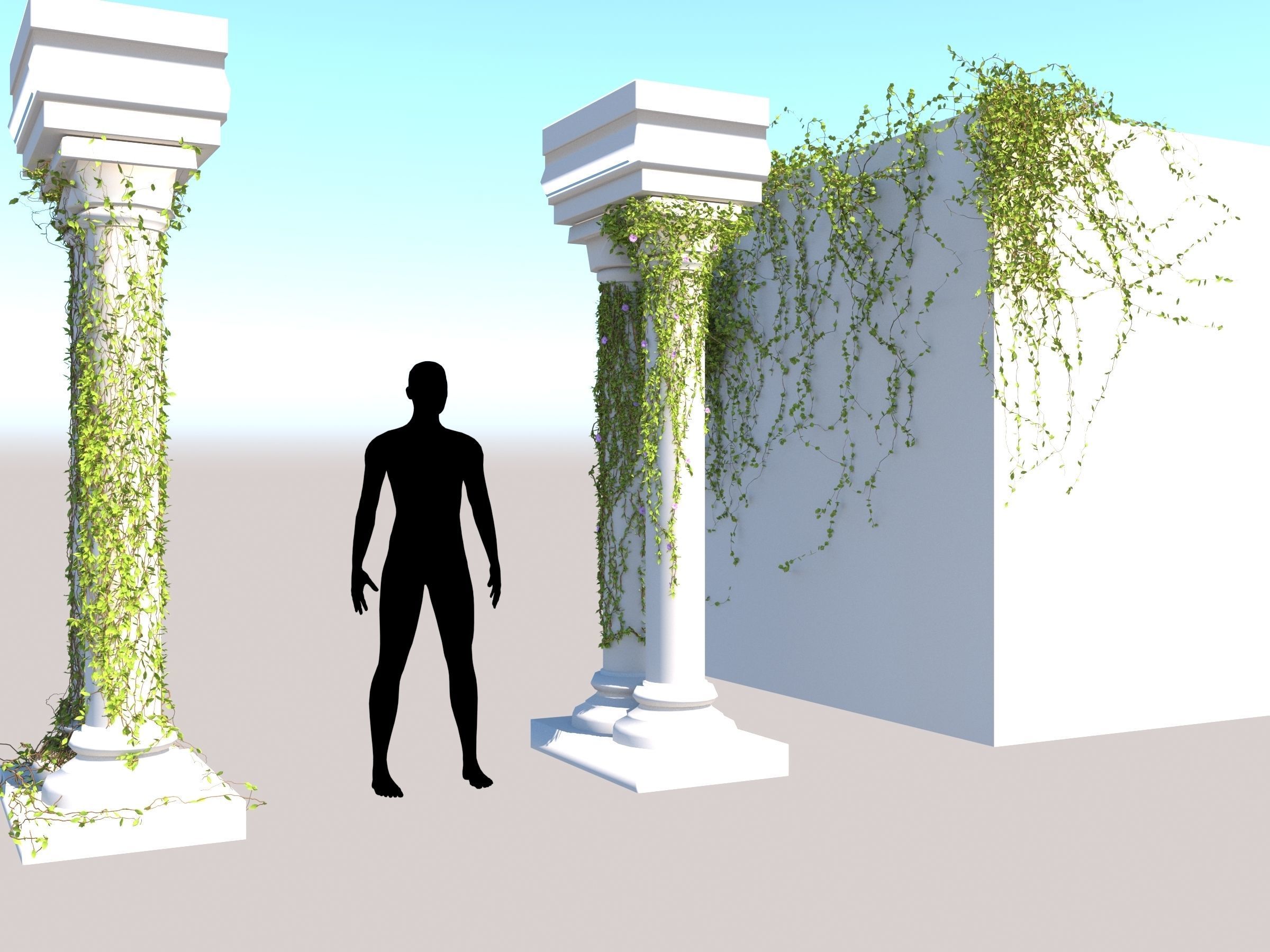 Columns with ivy 3D model | CGTrader
