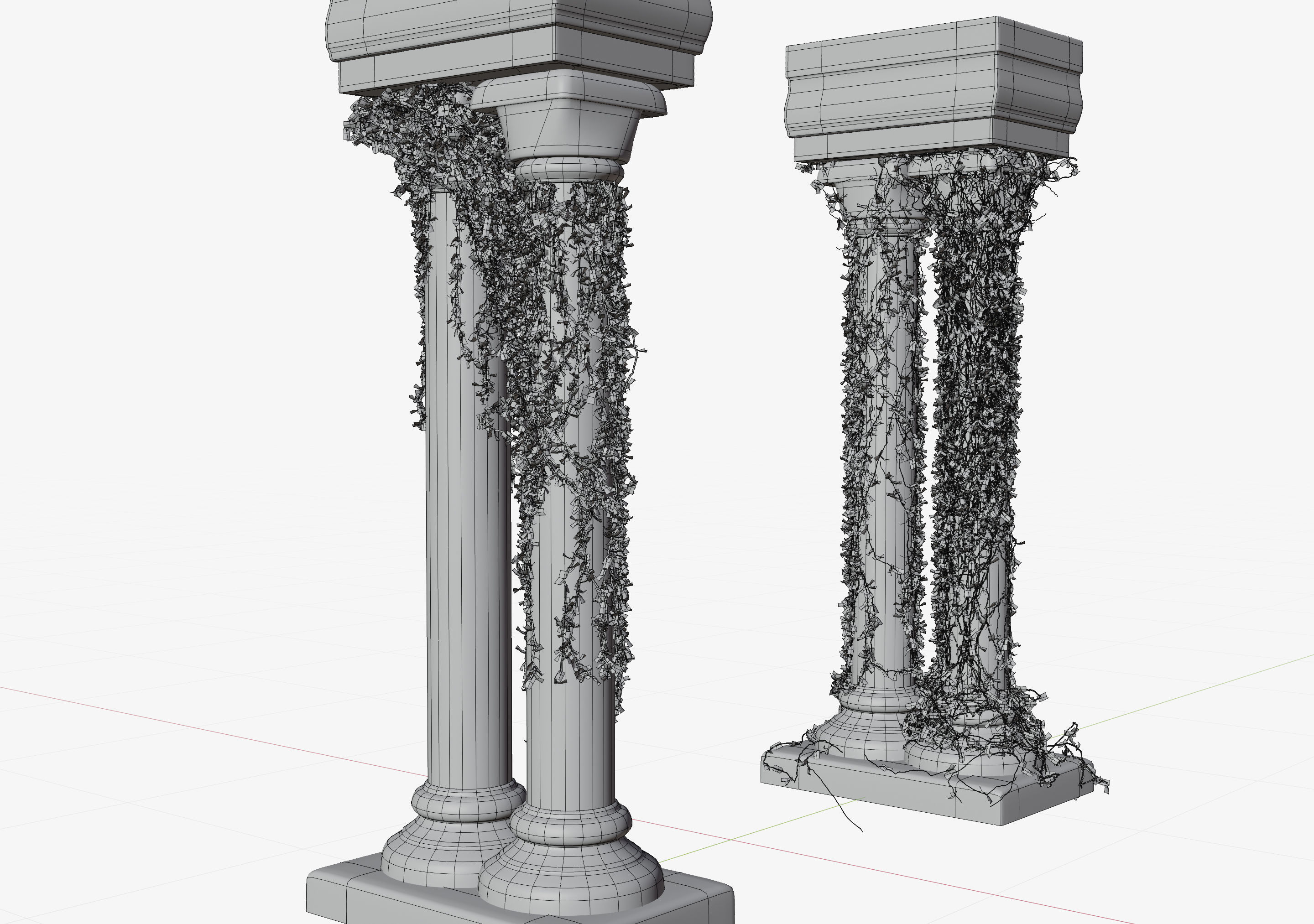 Columns with ivy 3D model | CGTrader