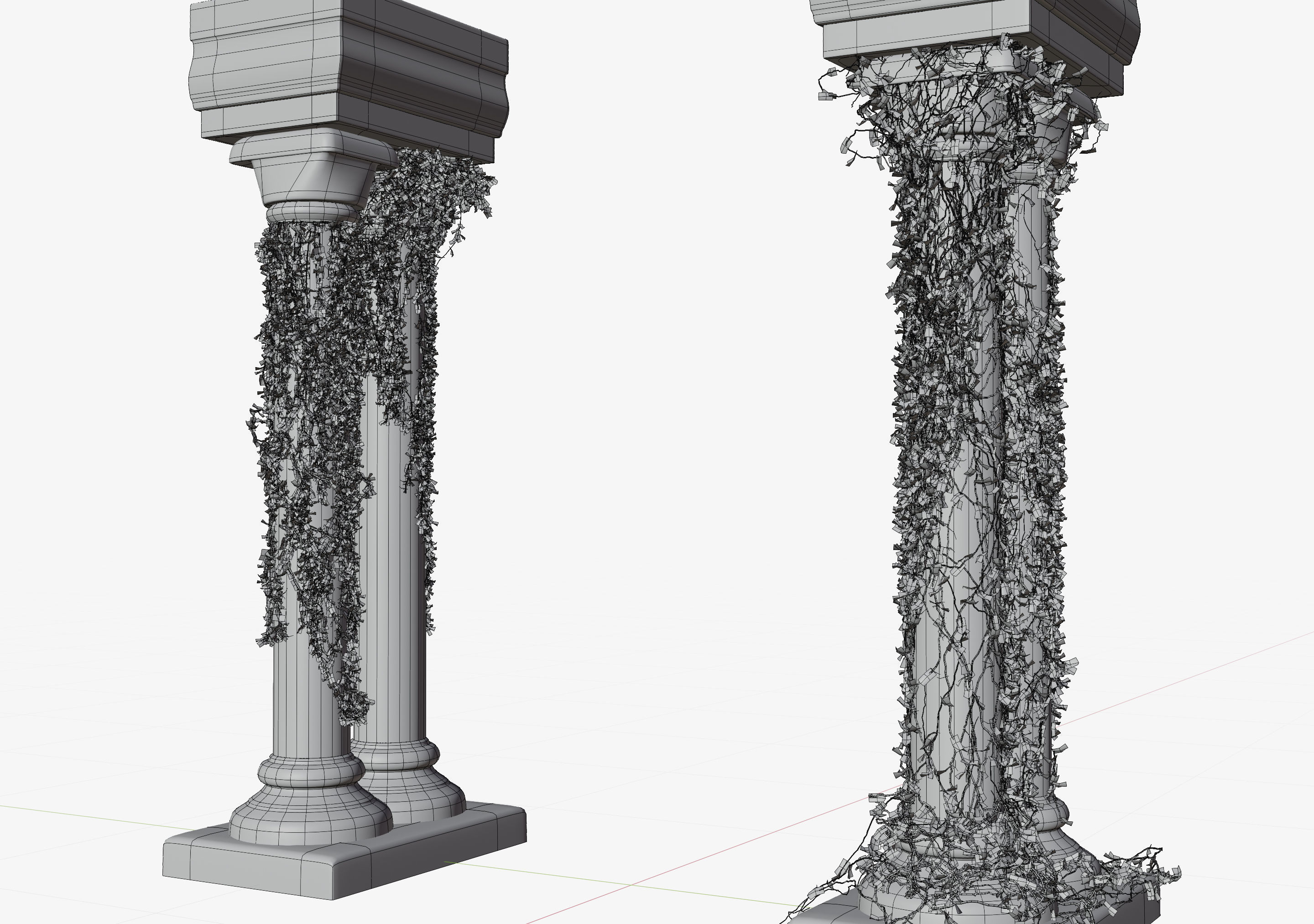 Columns with ivy 3D model | CGTrader