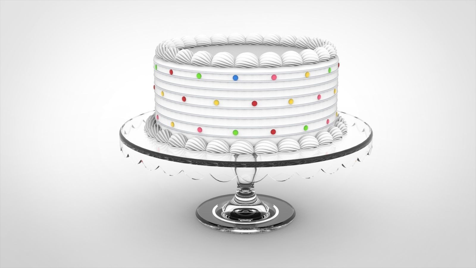 Cake in glass holder free 3D model | CGTrader