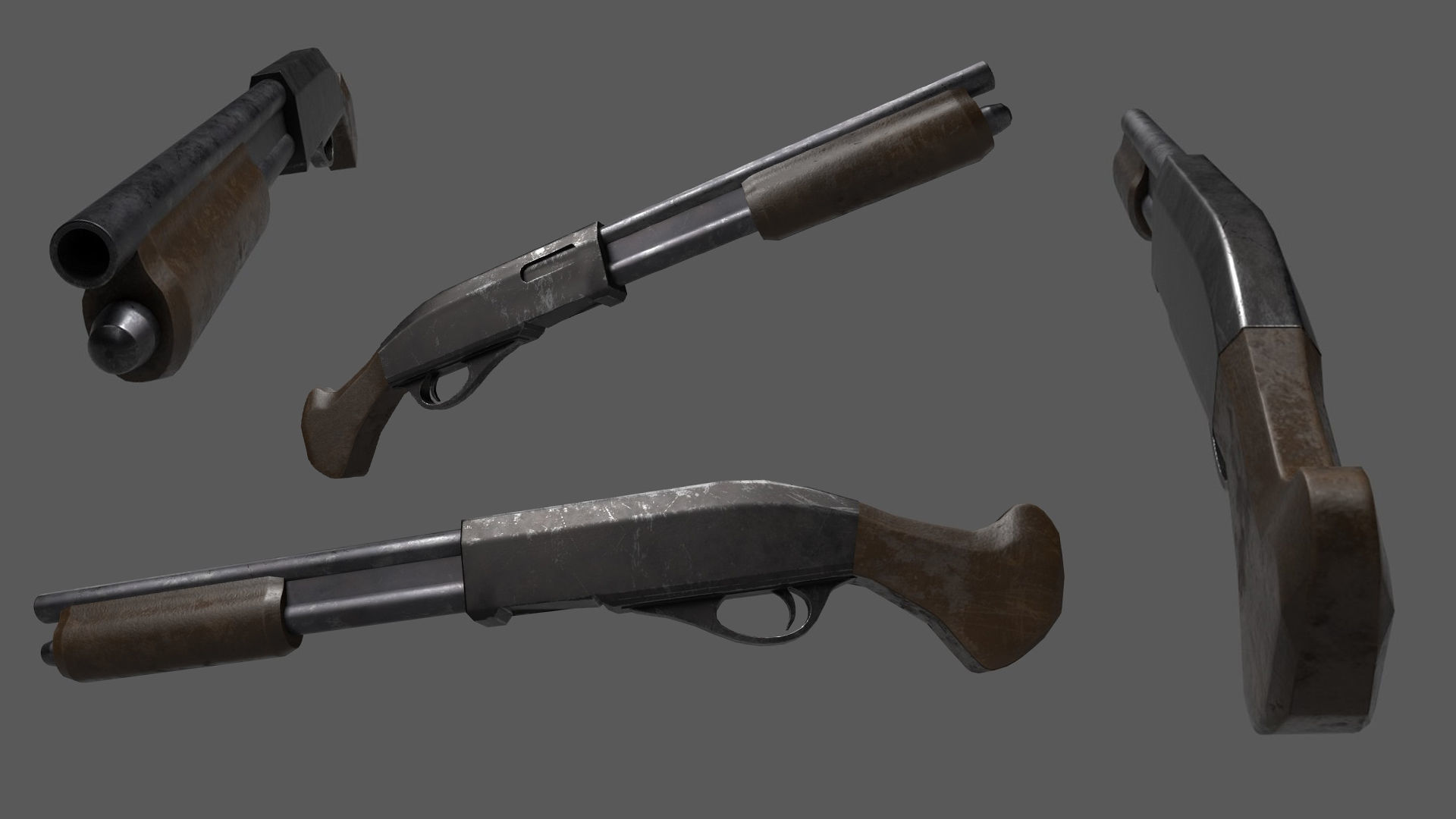 Sawed-off shotgun free VR / AR / low-poly 3D model | CGTrader