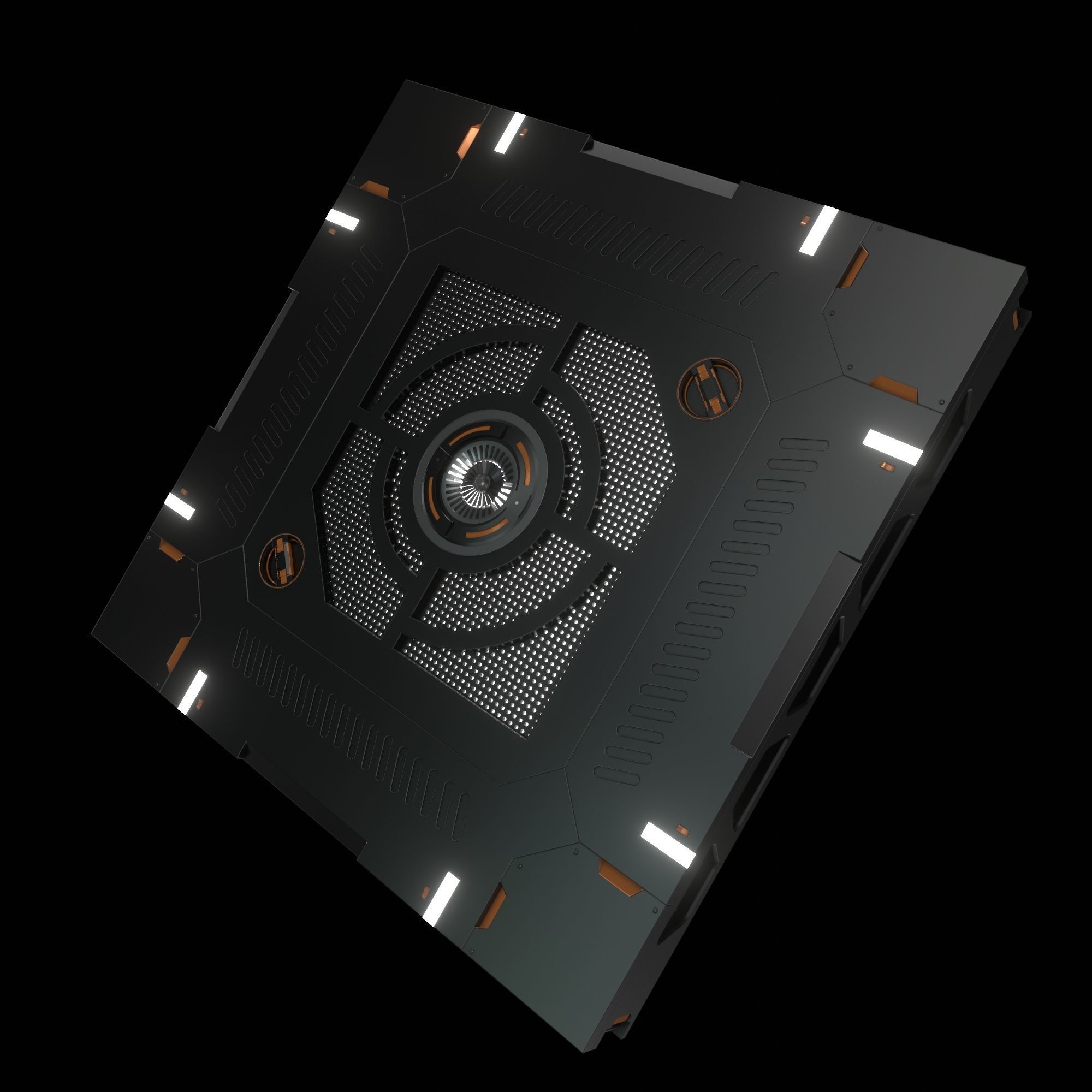 Sci-Fi Radiator Ventilation Panel 3D model | CGTrader