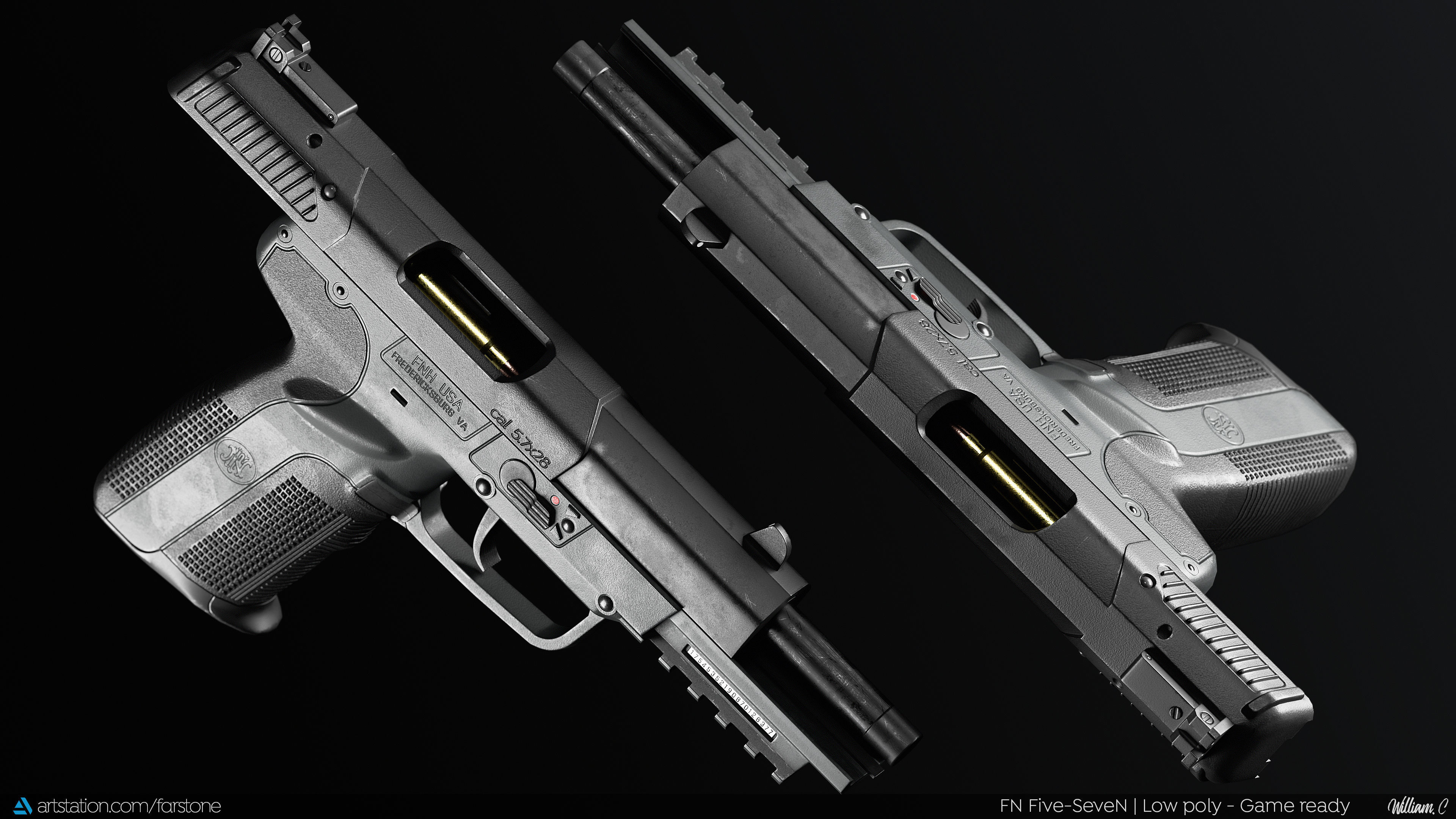 3D model Tactical FN Five Seven - PBR Game Ready VR / AR / low-poly ...