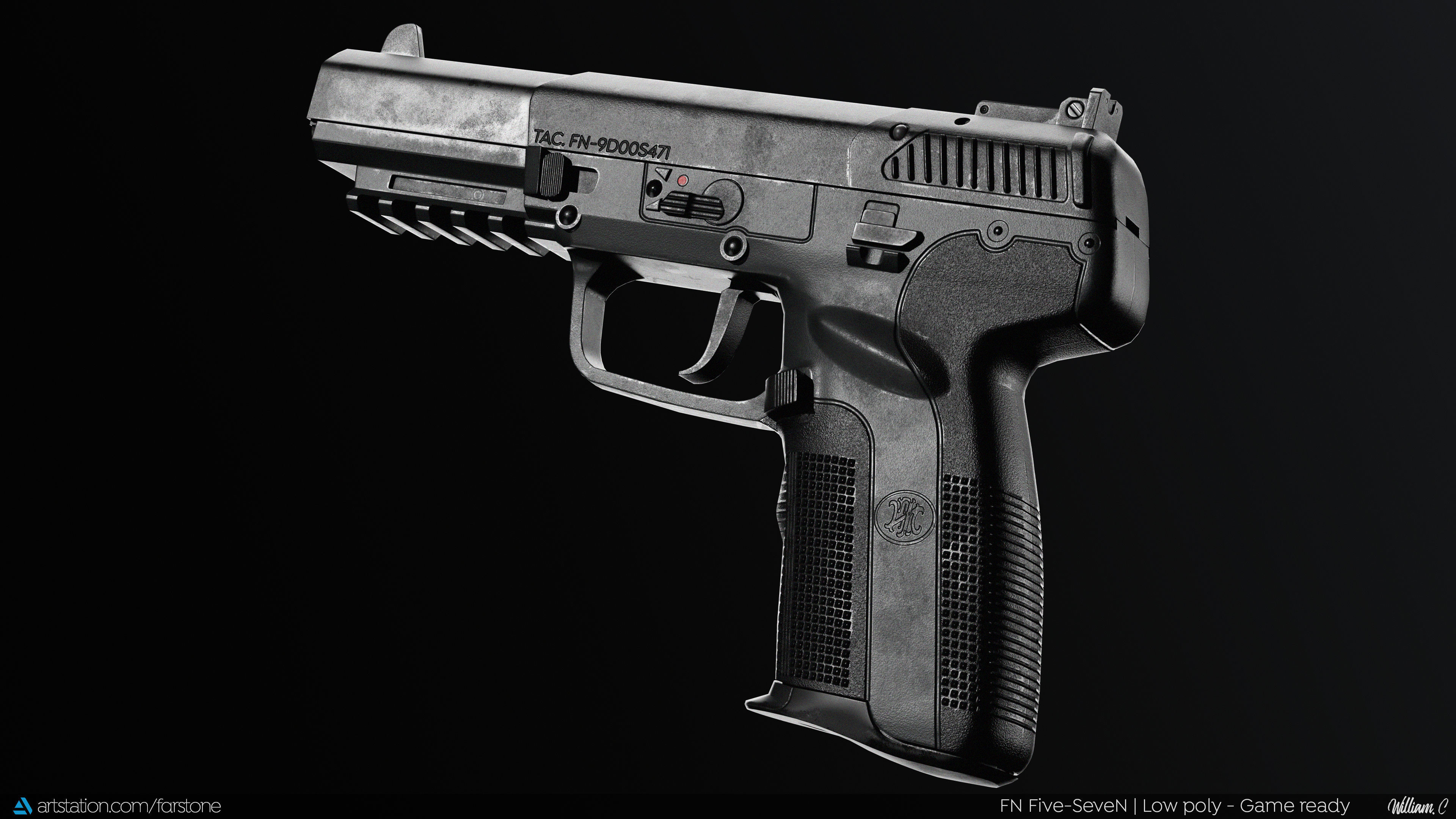 3D model Tactical FN Five Seven - PBR Game Ready VR / AR / low-poly ...