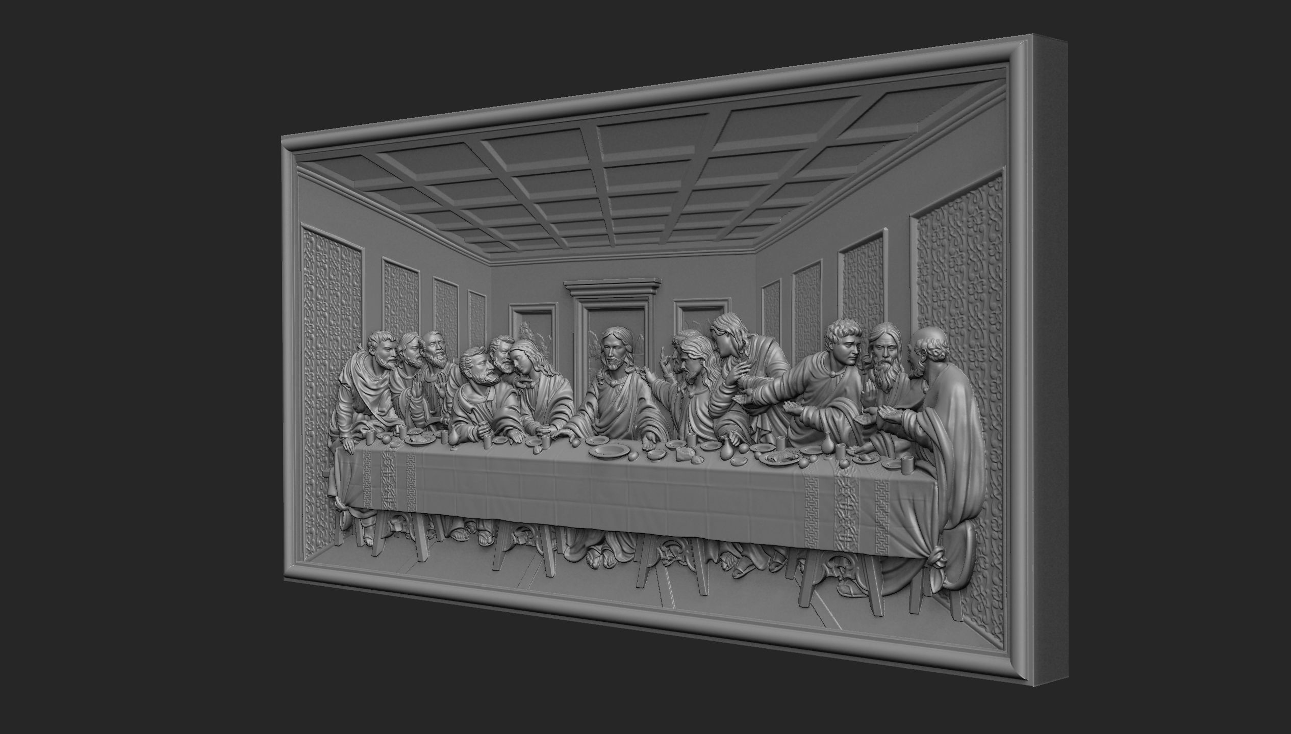 Last Supper Bas Relief Set 3d Model 3d Printable Cgtrader