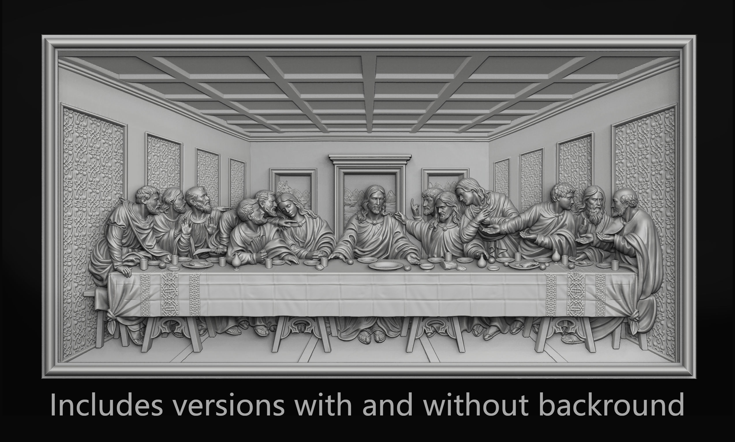 Last Supper Bas Relief Set 3d Model 3d Printable Cgtrader