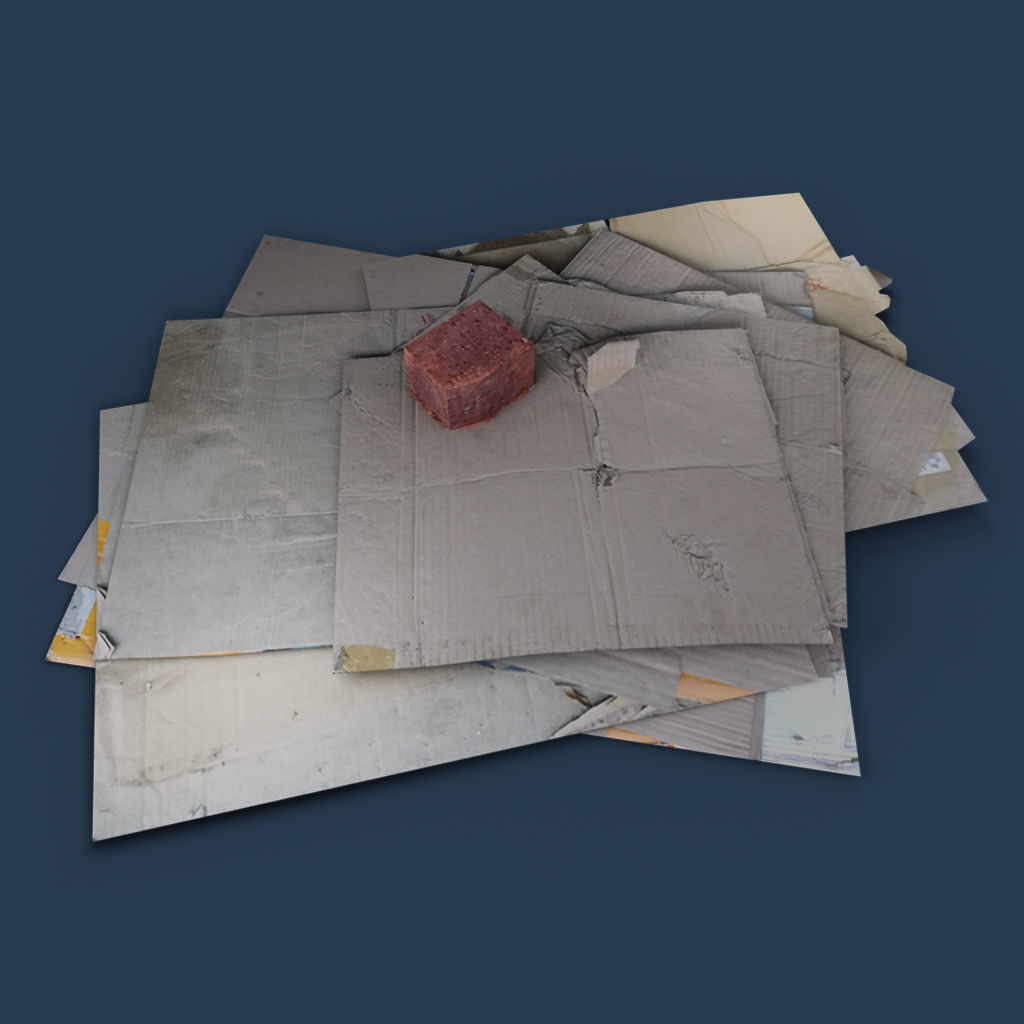 3D model Cardboard Debris 002 - rubbish trash cardboard boxes flat VR ...
