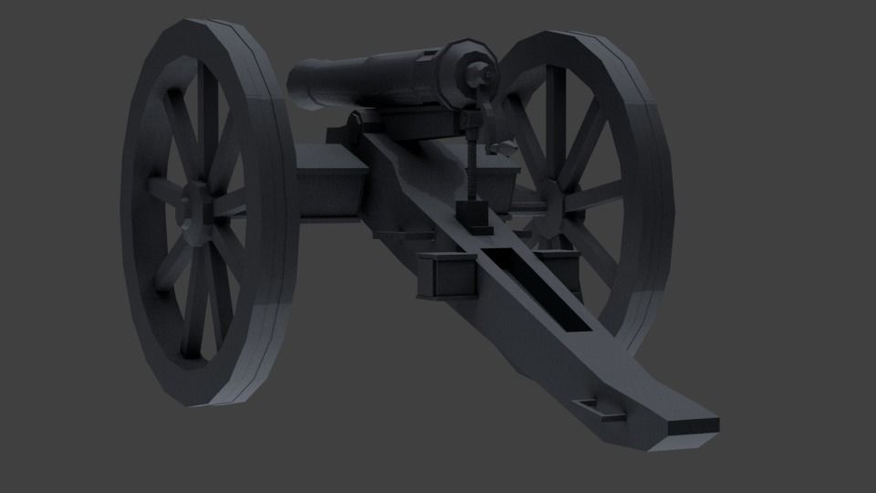 3D model FRENCH 1870 CANNON VR / AR / low-poly | CGTrader