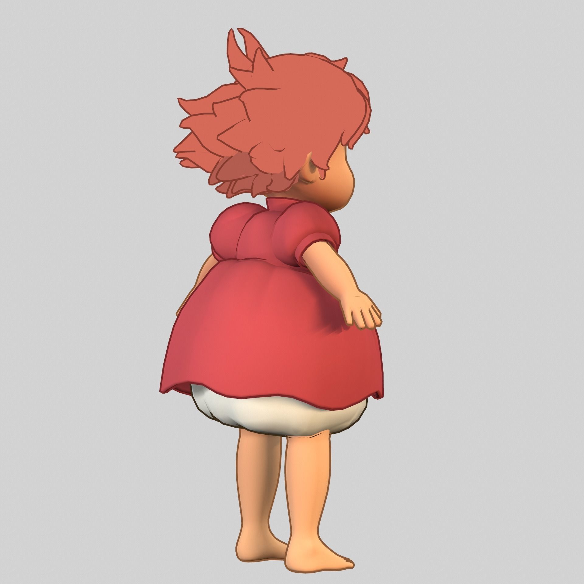 3D model Ponyo 3D model little girl in dress VR / AR / low-poly | CGTrader