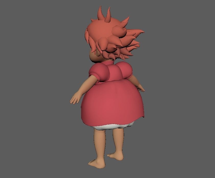 3D model Ponyo 3D model little girl in dress VR / AR / low-poly | CGTrader