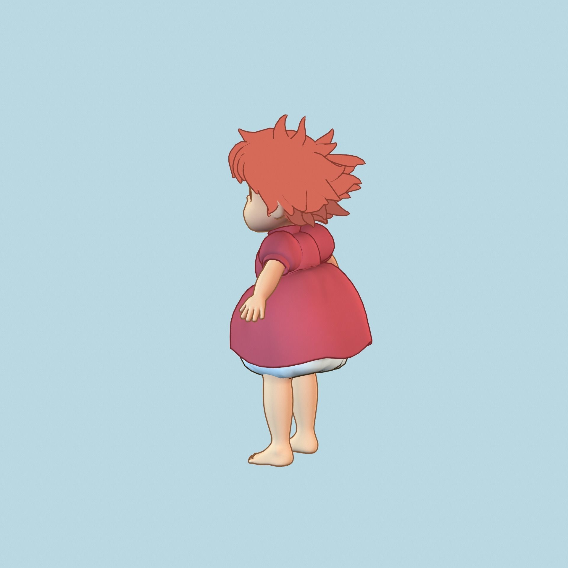 3D model Ponyo 3D model little girl in dress VR / AR / low-poly | CGTrader