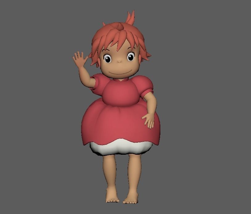 3D model Ponyo 3D model little girl in dress VR / AR / low-poly | CGTrader