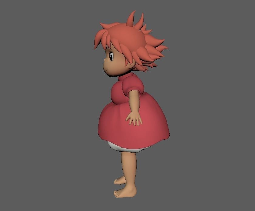 3D model Ponyo 3D model little girl in dress VR / AR / low-poly | CGTrader