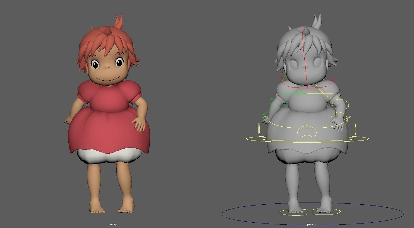 3D model Ponyo 3D model little girl in dress VR / AR / low-poly | CGTrader