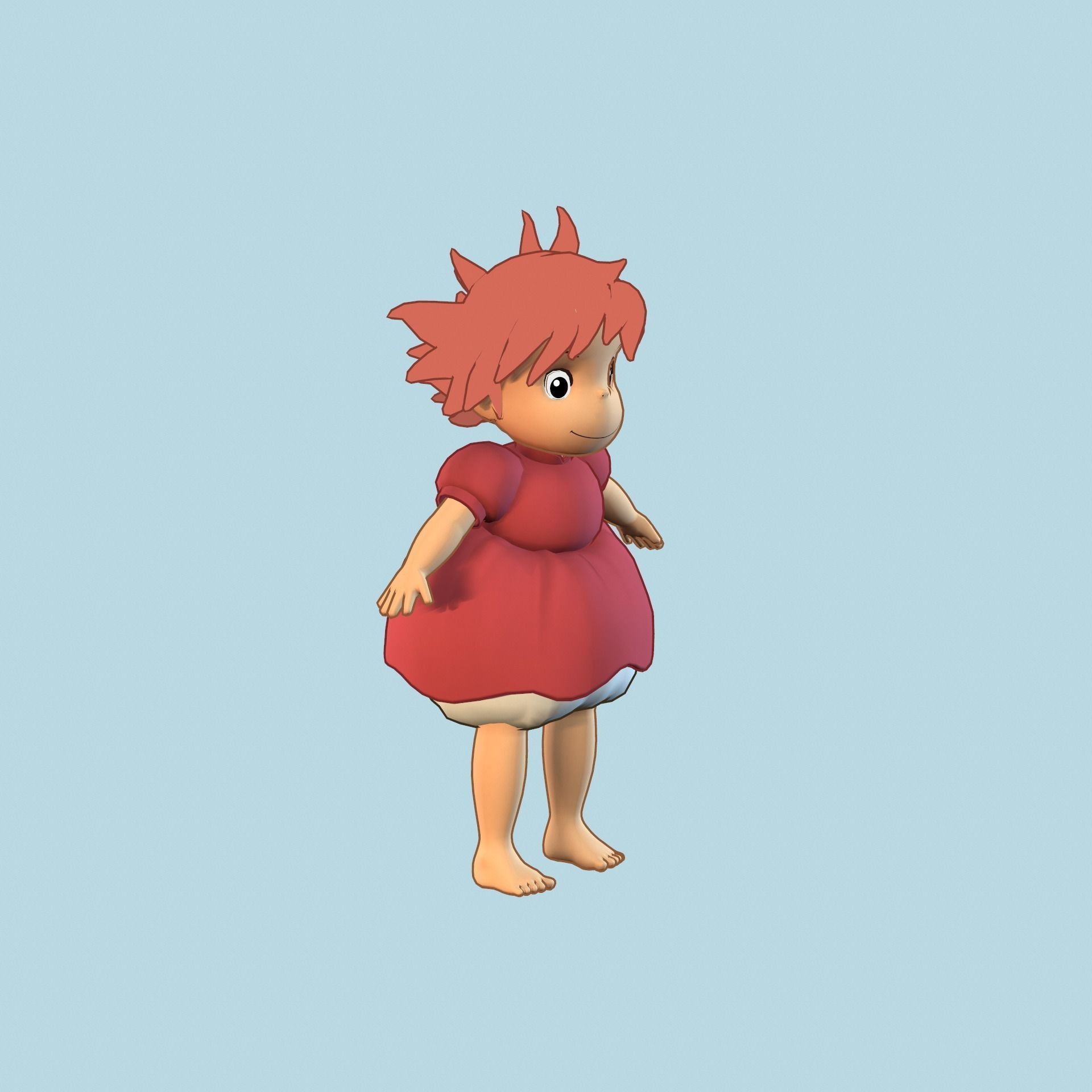 3D model Ponyo 3D model little girl in dress VR / AR / low-poly | CGTrader
